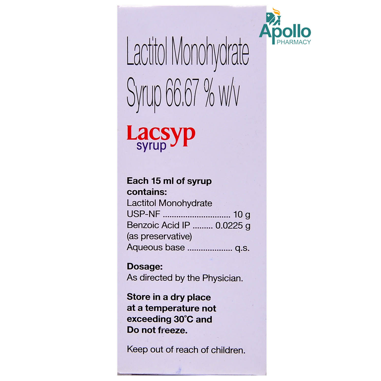 Lacsyp Syrup 200 ml Price, Uses, Side Effects, Composition - Apollo ...
