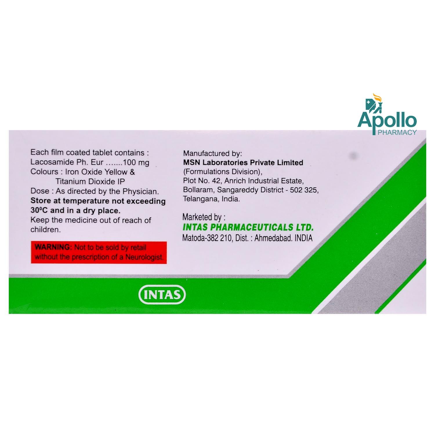 Lacotide 100 Tablet 10's Price, Uses, Side Effects, Composition ...