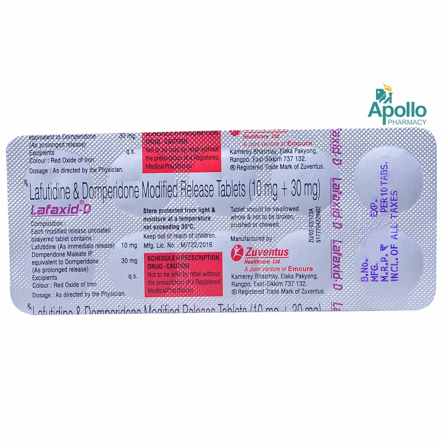 Lafaxid-D Tablet 10's Price, Uses, Side Effects, Composition - Apollo ...