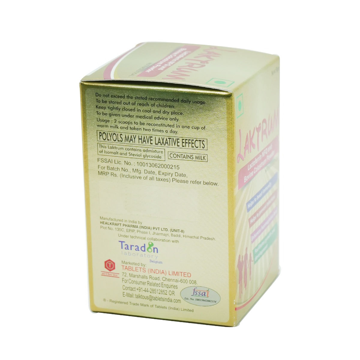 Laktrum Powder 50 gm Price, Uses, Side Effects, Composition - Apollo ...