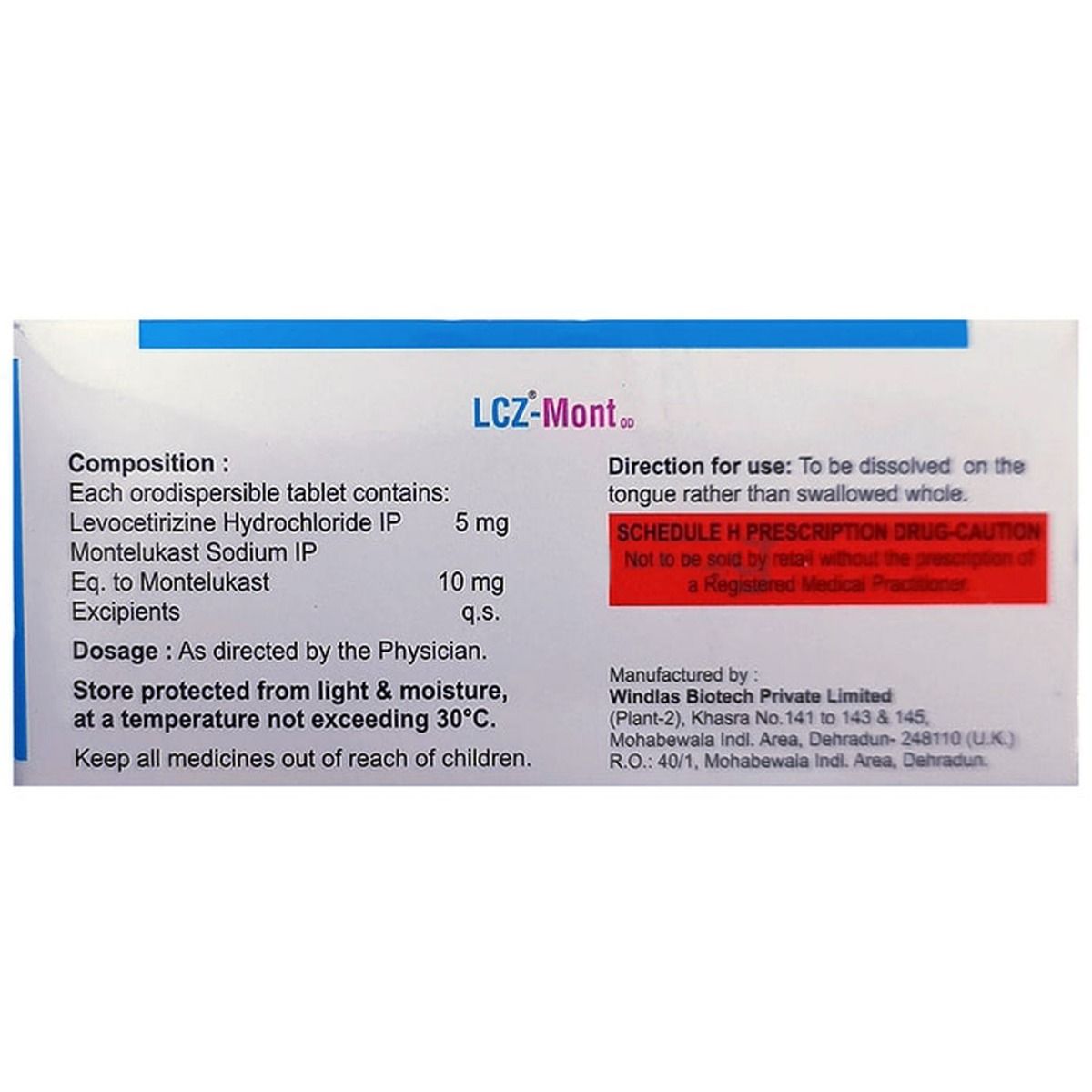 Lcz-Mont Od Tablet 10'S Price, Uses, Side Effects, Composition - Apollo ...