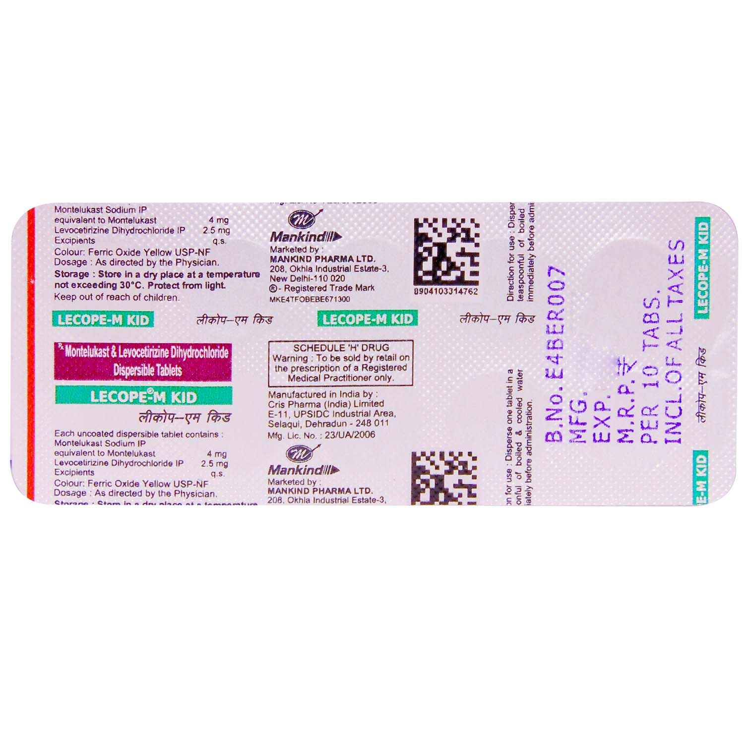 Lecope M Kid Tablet 10's Price, Uses, Side Effects, Composition ...