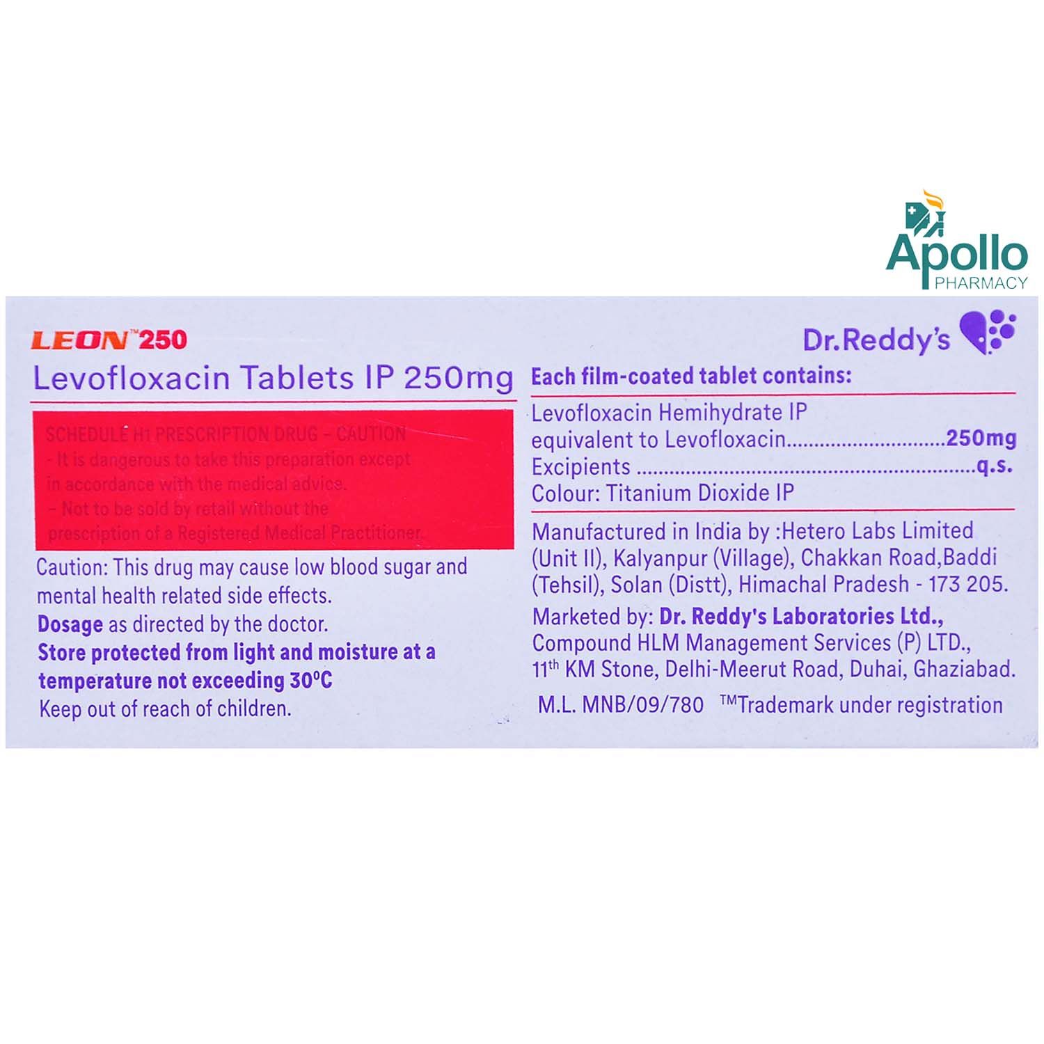 Leon 250 Tablet 10's Price, Uses, Side Effects, Composition - Apollo ...