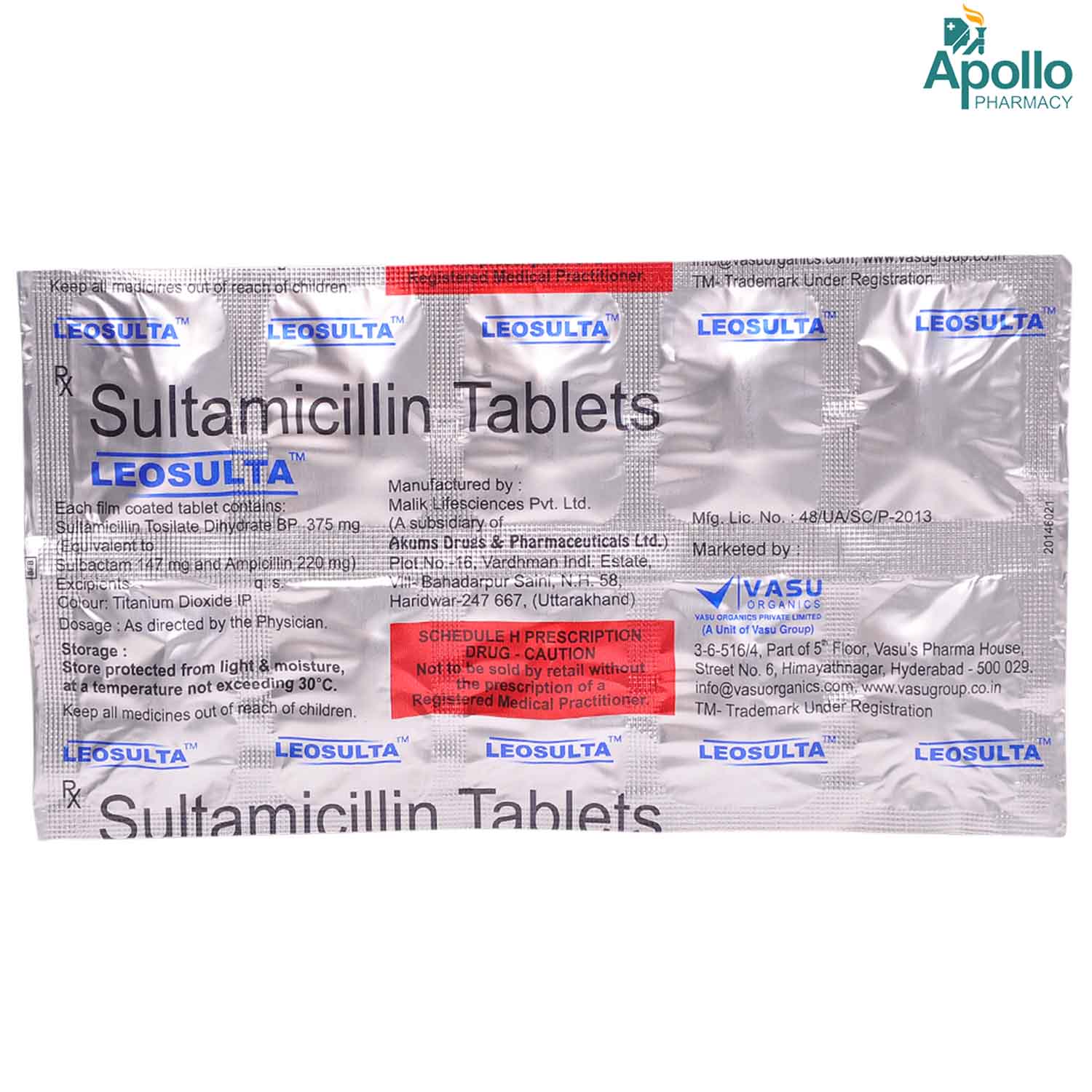 Leosulta 375 Tablet 10's Price, Uses, Side Effects, Composition ...