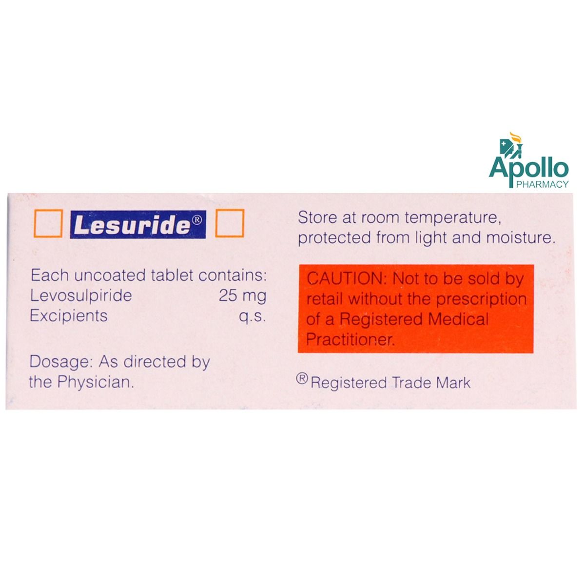 Lesuride 25 Tablet 10's Price, Uses, Side Effects, Composition - Apollo ...