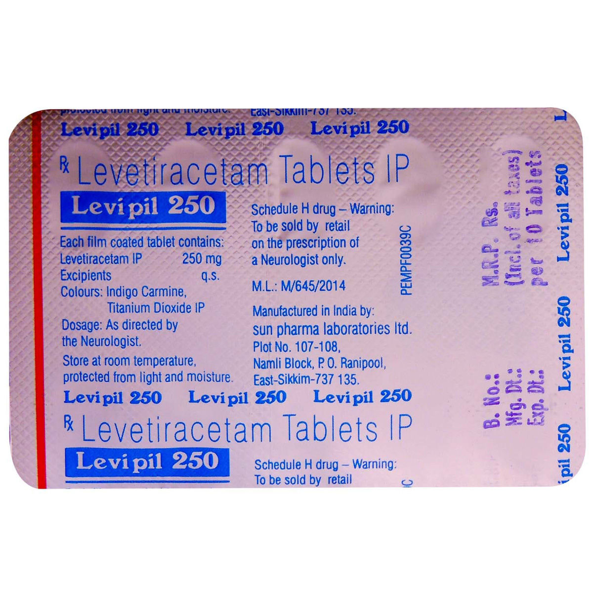 Levipil 250 Tablet 10's Price, Uses, Side Effects, Composition - Apollo ...
