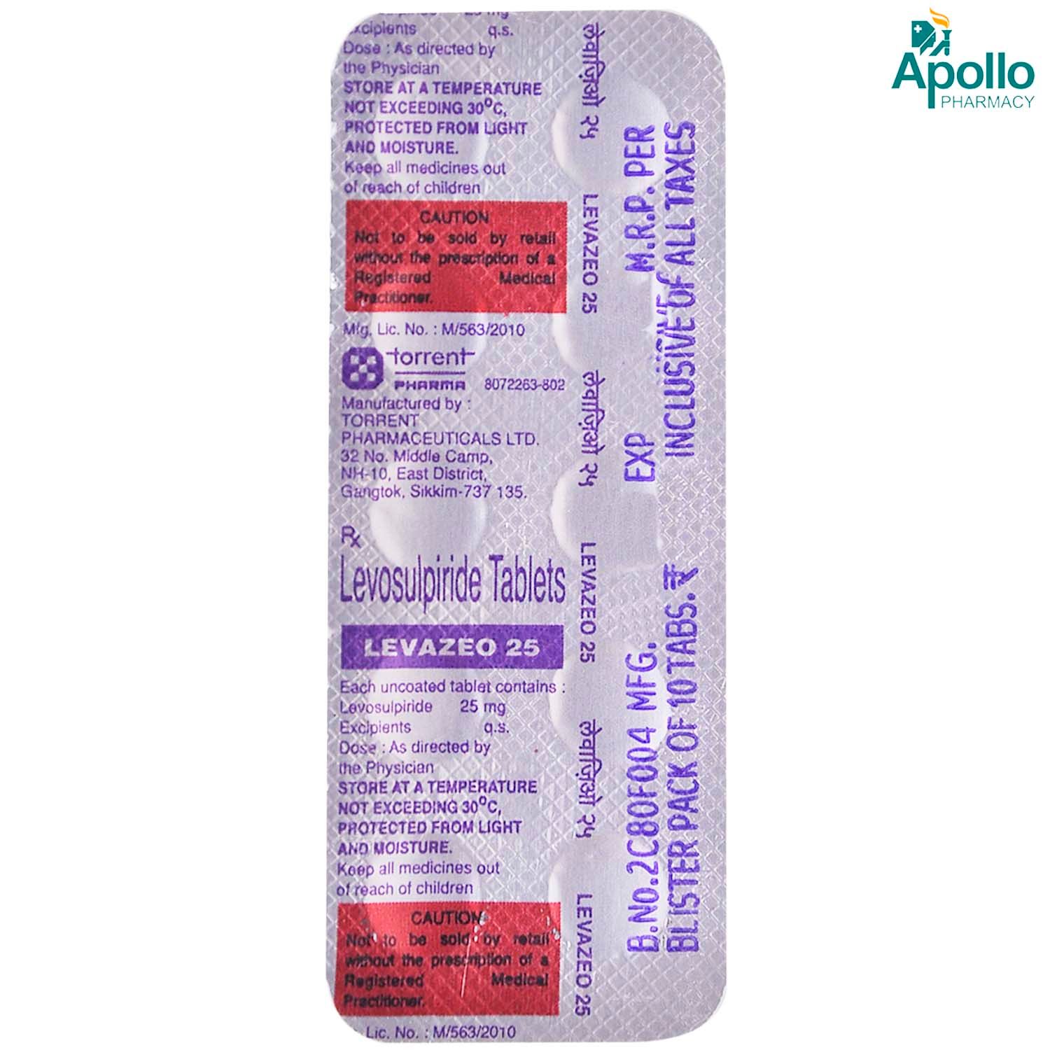 Levazeo 25 Tablet 10's Price, Uses, Side Effects, Composition - Apollo ...