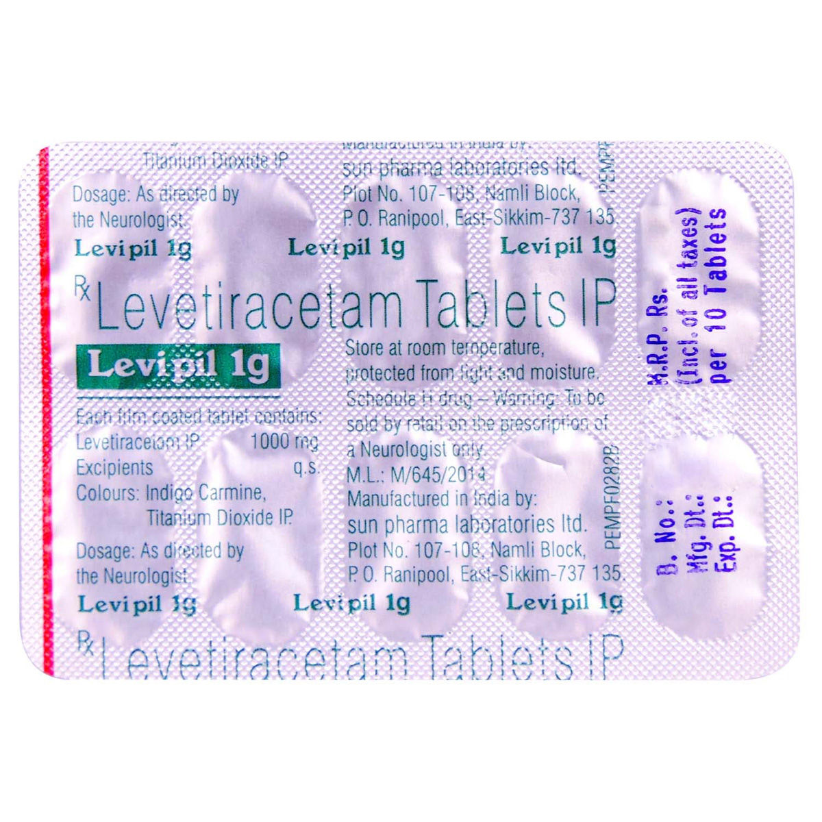 Levipil 1 gm Tablet 10's Price, Uses, Side Effects, Composition ...