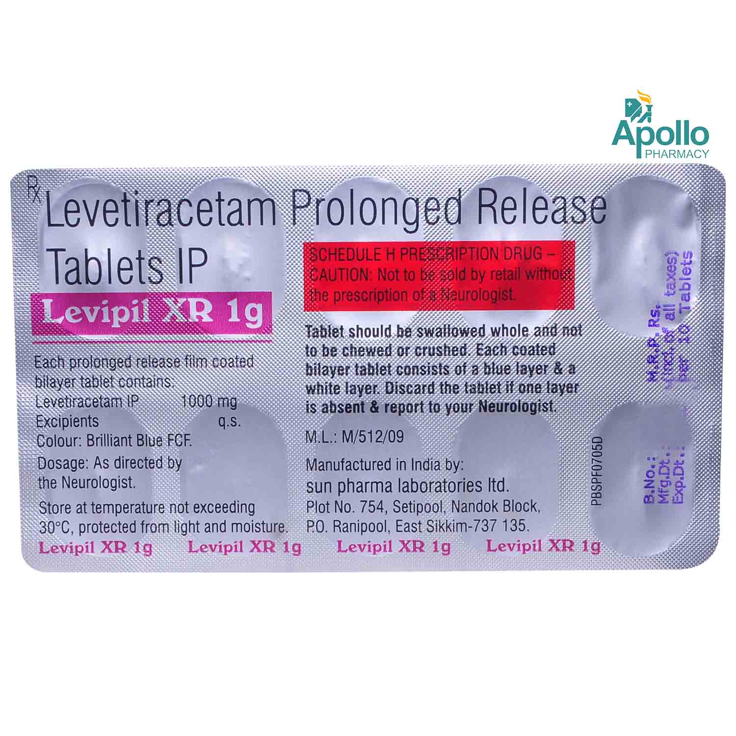 Levipil XR 1 gm Tablet 10's Price, Uses, Side Effects, Composition ...