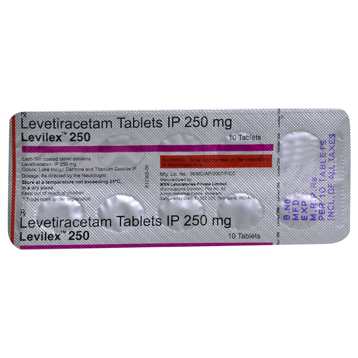 Levilex 250 mg Tablet 10's Price, Uses, Side Effects, Composition ...