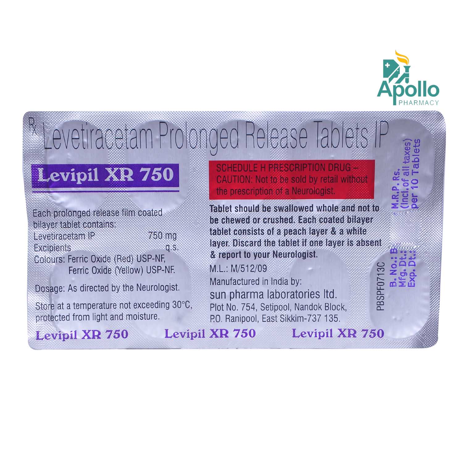 Levipil XR 750 Tablet 10's Price, Uses, Side Effects, Composition ...