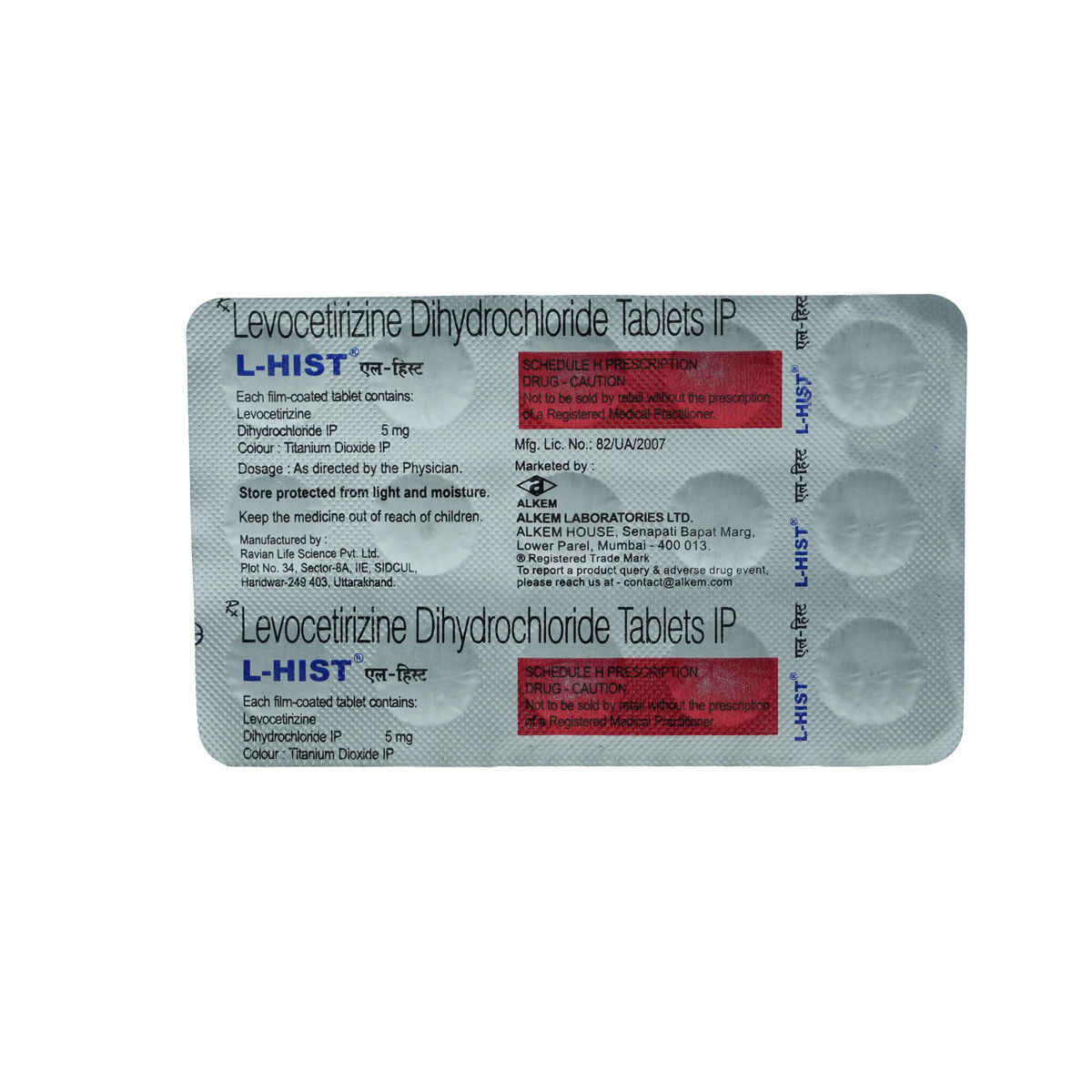 L-Hist 5 Tablet 15's Price, Uses, Side Effects, Composition - Apollo ...