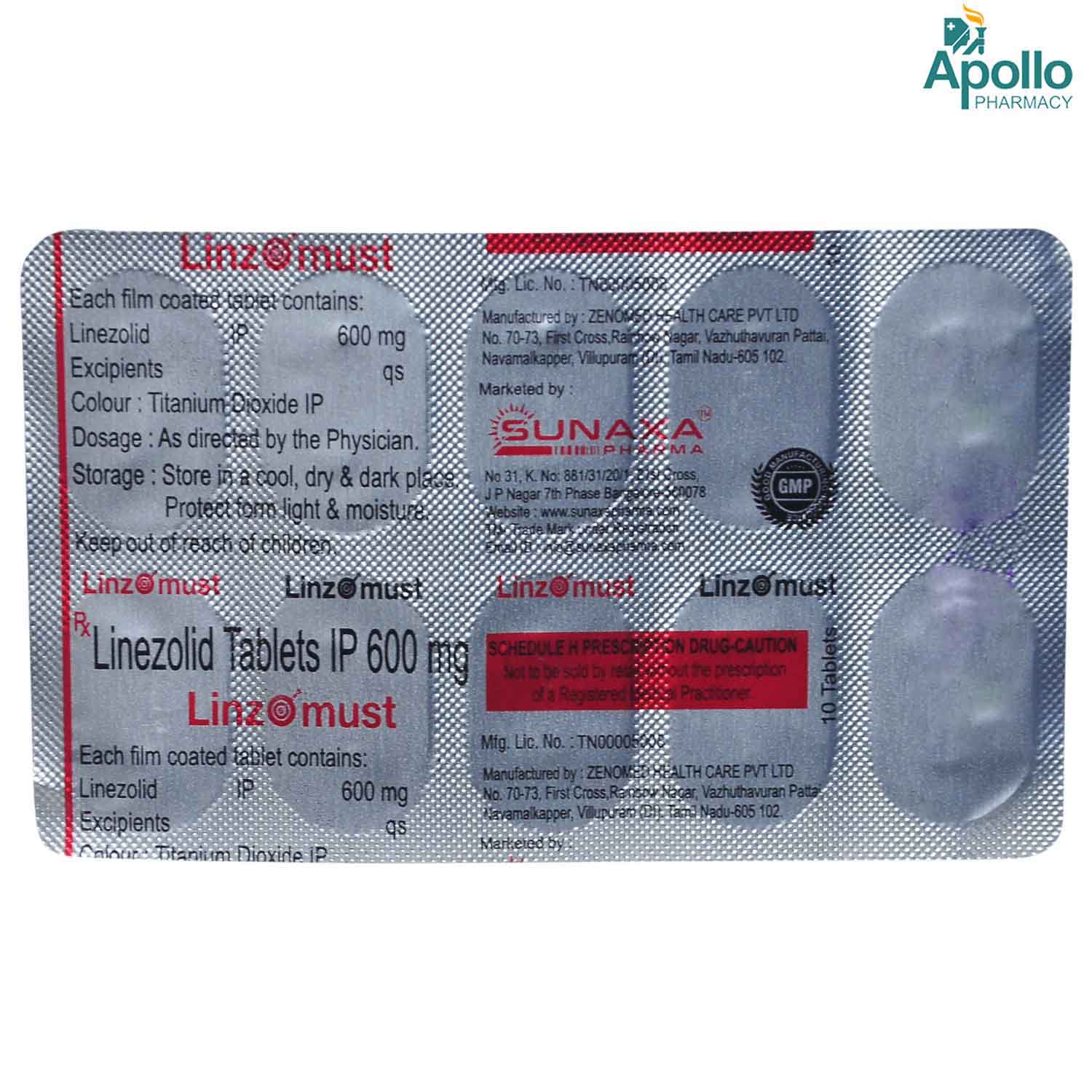 Linzomust 600 mg Tablet 10's Price, Uses, Side Effects, Composition ...