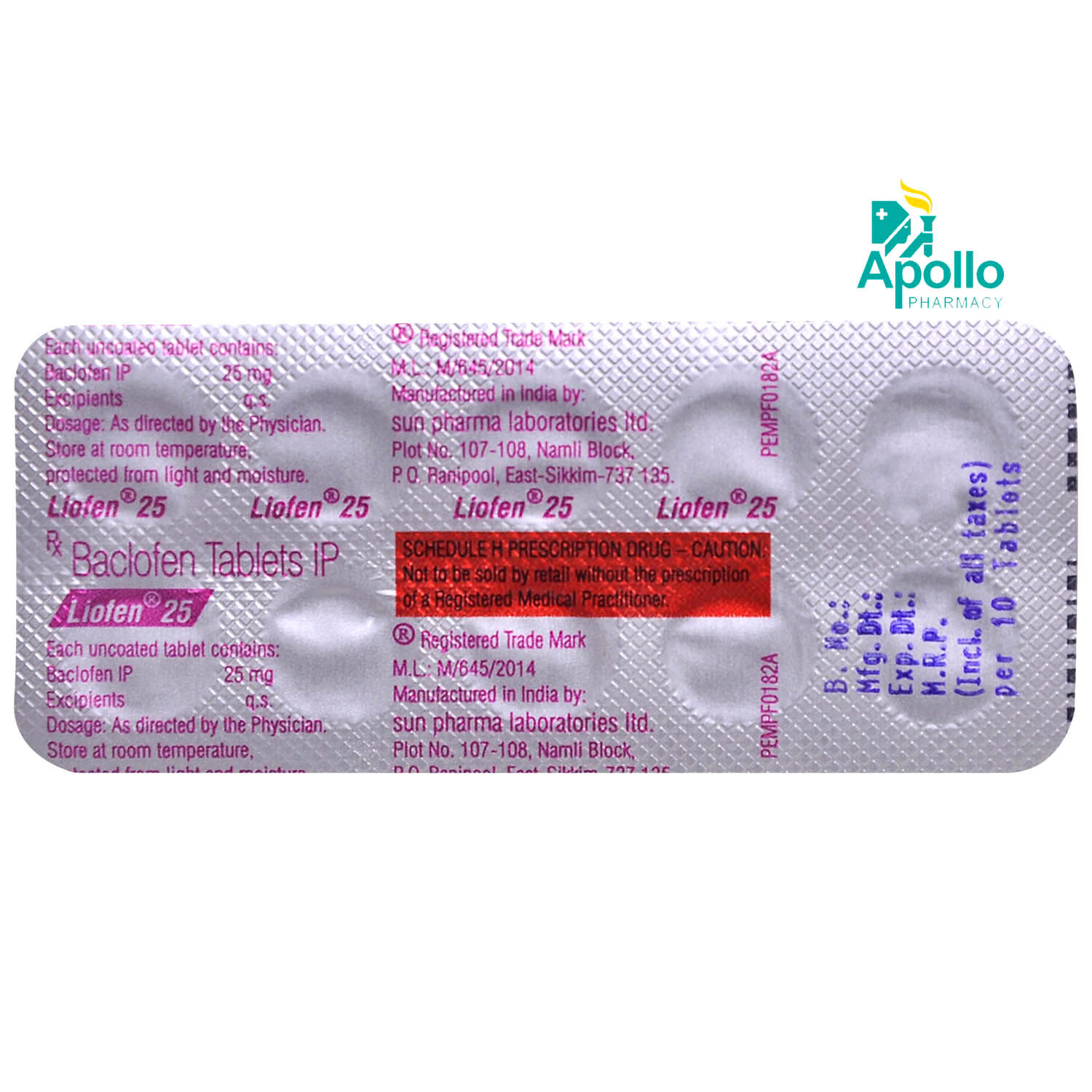 Liofen 25 Tablet 10's Price, Uses, Side Effects, Composition - Apollo ...