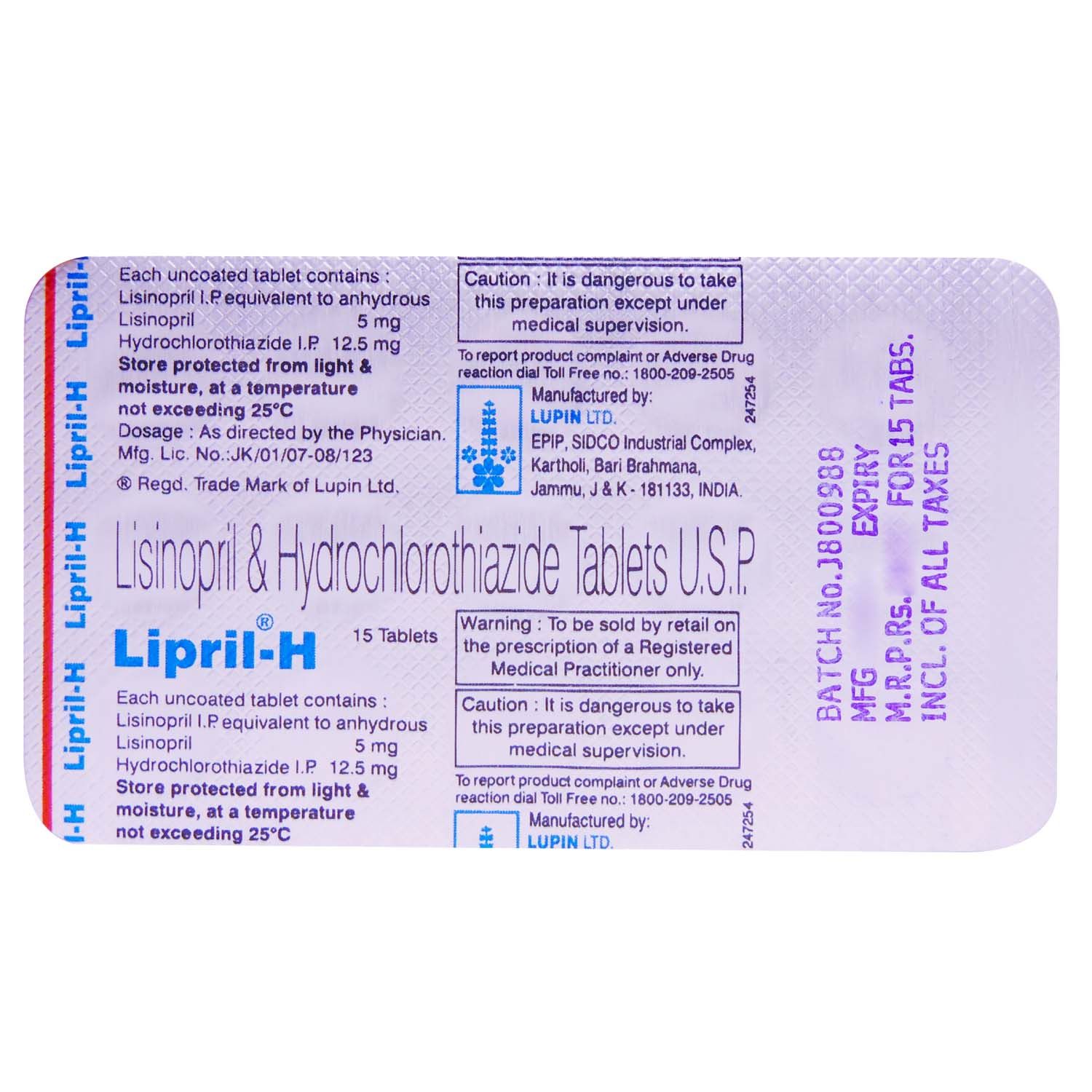 LIPRIL H TABLET Price, Uses, Side Effects, Composition - Apollo Pharmacy