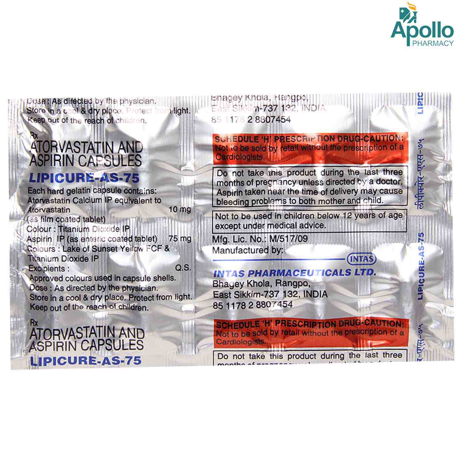 Lipicure-AS-75 Capsule 10's Price, Uses, Side Effects, Composition ...
