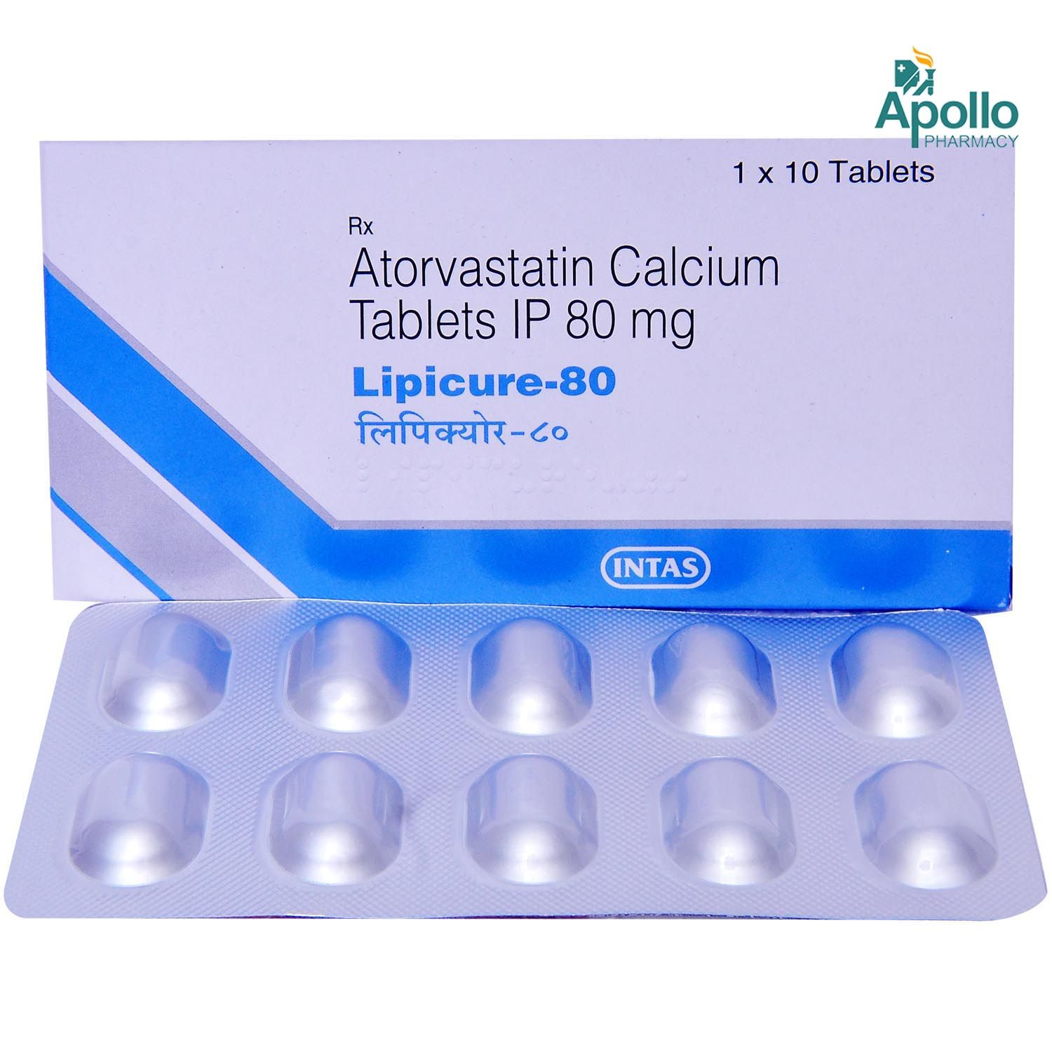 Lipicure-80 Tablet 10's Price, Uses, Side Effects, Composition - Apollo ...