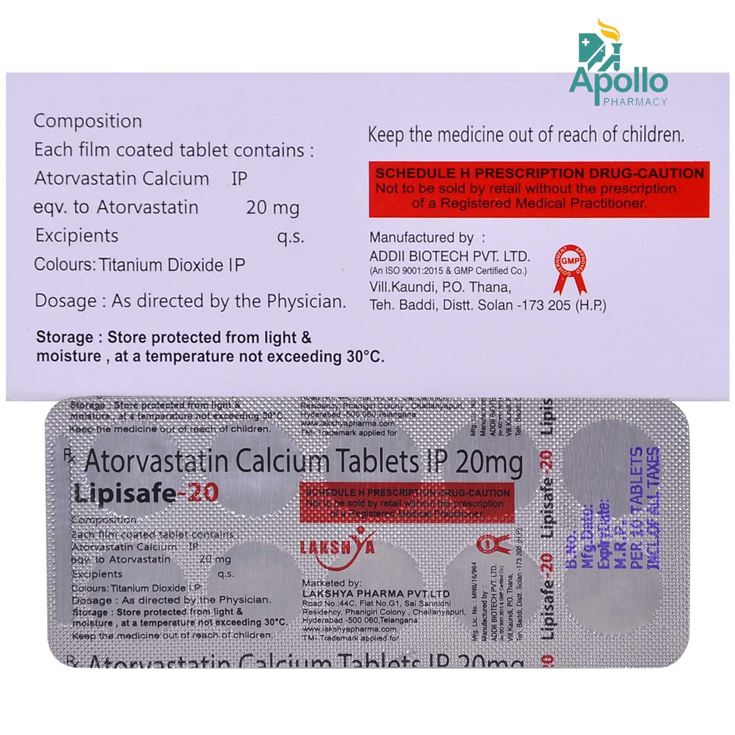 Lipisafe-20 Tablet 10's Price, Uses, Side Effects, Composition - Apollo ...