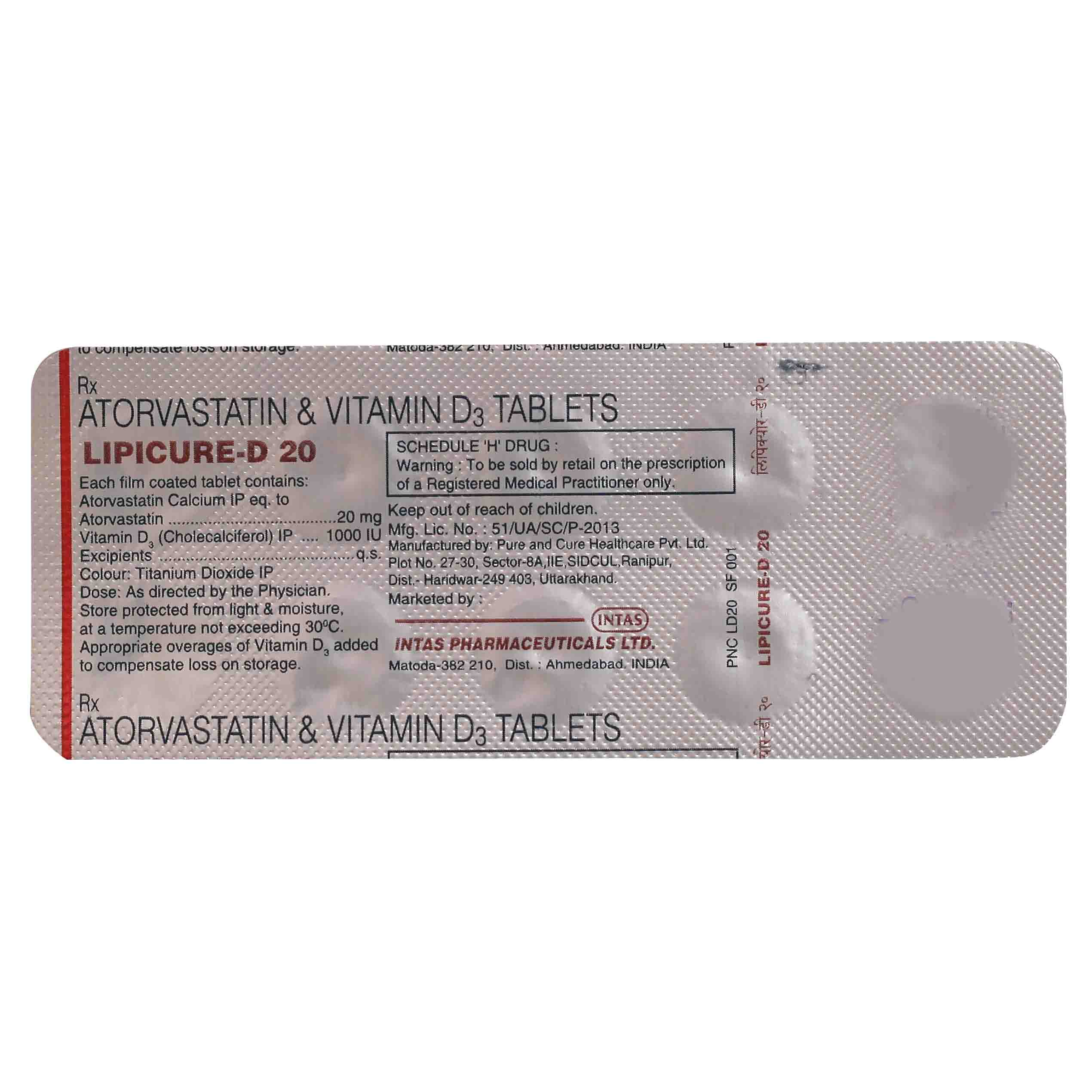 Lipicure-D 20 Tablet 10's Price, Uses, Side Effects, Composition ...