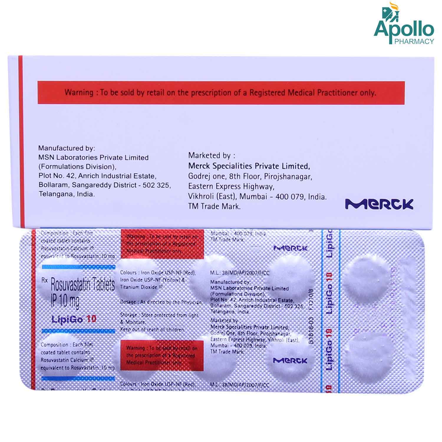 Lipigo 10 Tablet 10's Price, Uses, Side Effects, Composition - Apollo ...