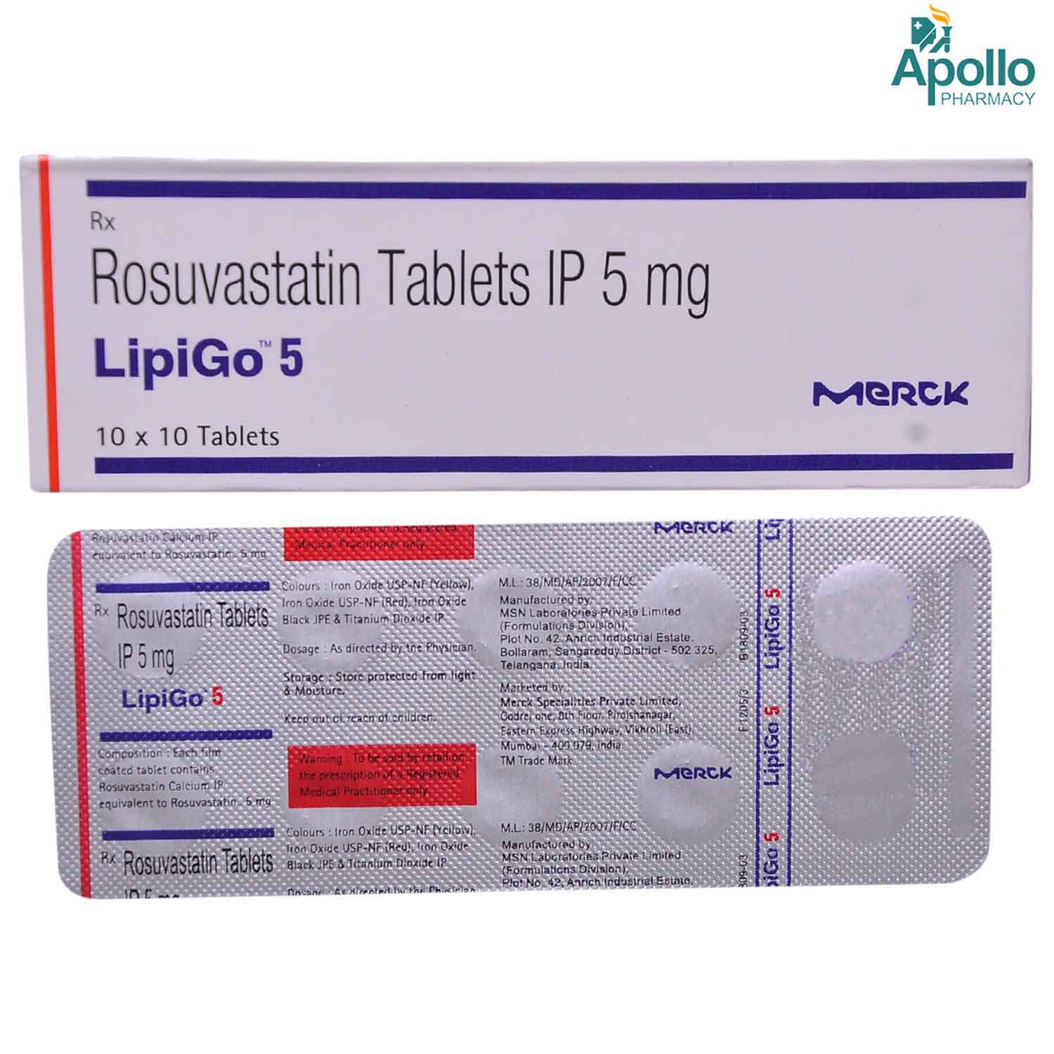 LIPIGO 5MG TABLET Price, Uses, Side Effects, Composition - Apollo Pharmacy