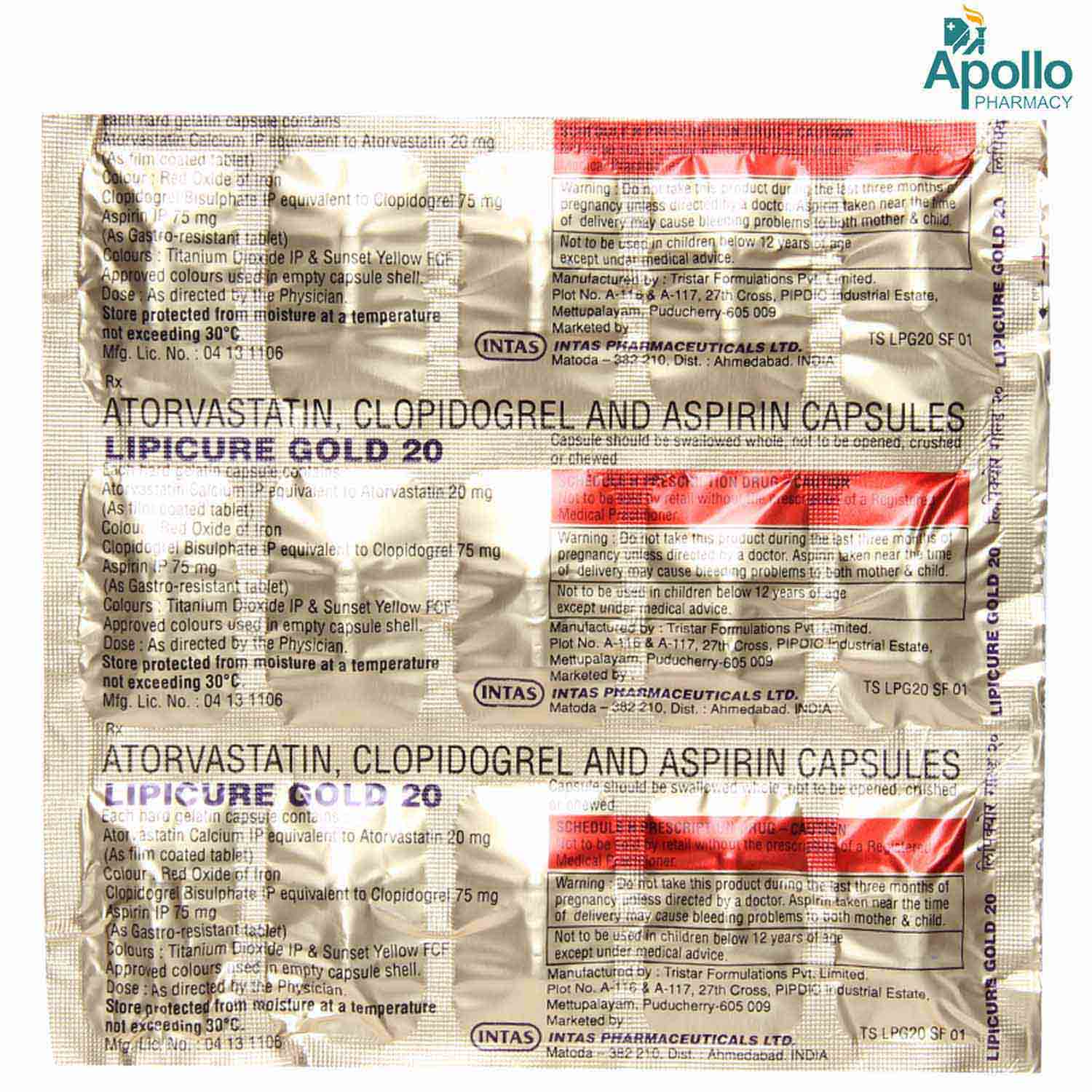 Lipicure Gold 20 Capsule 15's Price, Uses, Side Effects, Composition ...