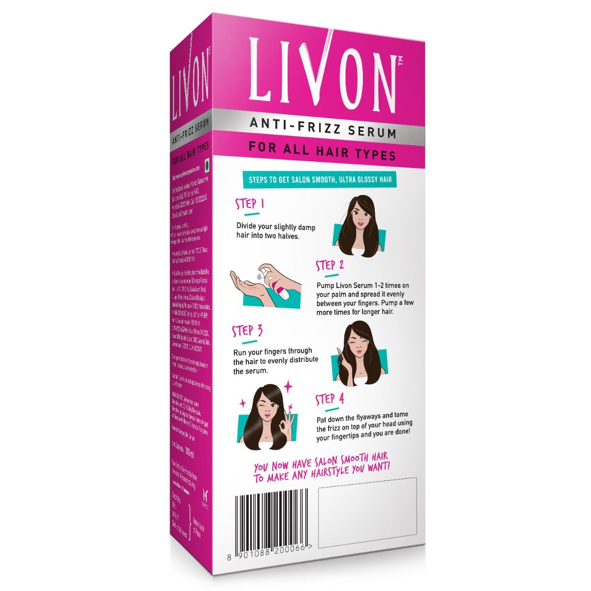 Livon Anti-Frizz Serum For All Hair Types, 100 ml Price, Uses, Side ...