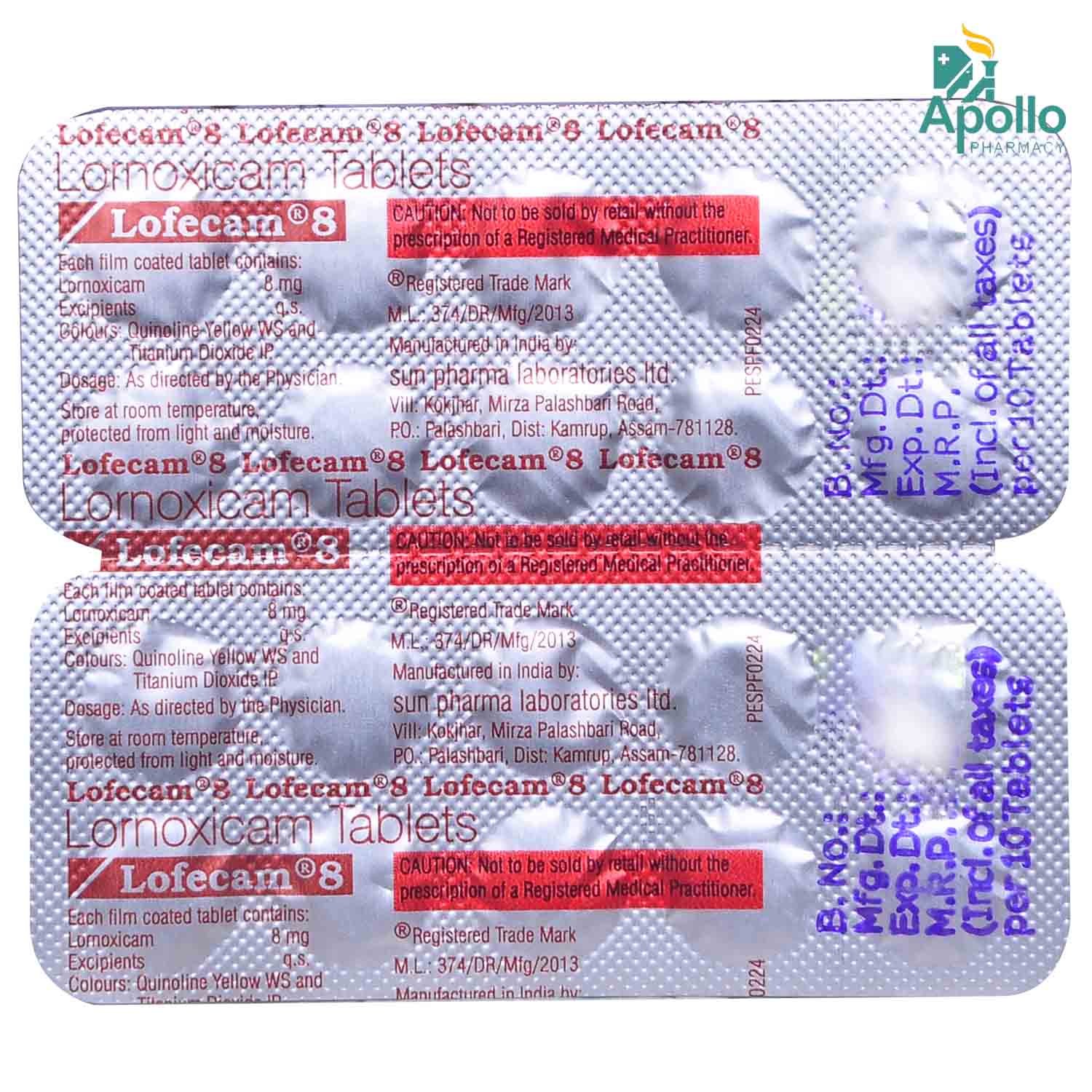 Lofecam 8 Tablet 10's Price, Uses, Side Effects, Composition - Apollo ...
