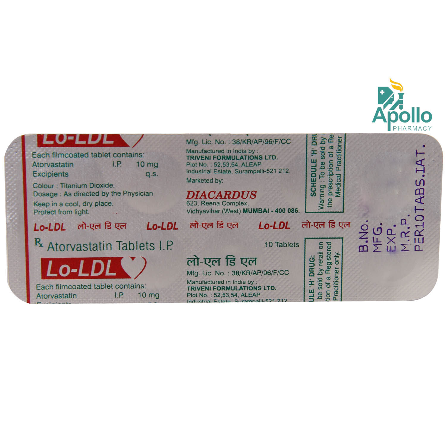 LO LDL 10MG TABLET 10'S Price, Uses, Side Effects, Composition - Apollo ...