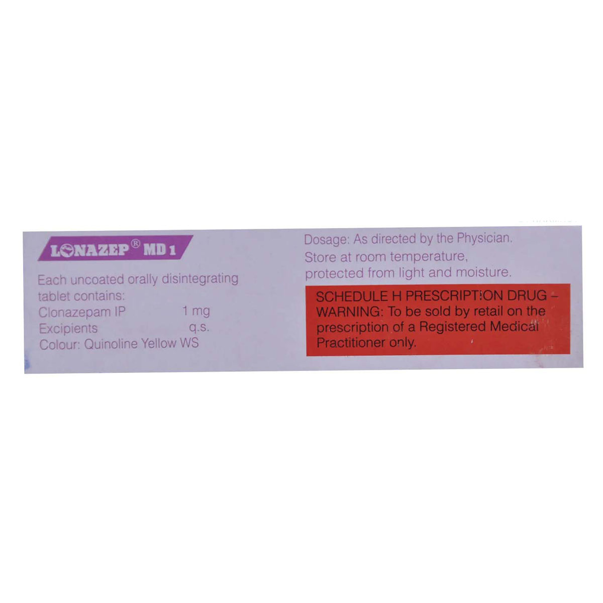 Lonazep MD 1 Tablet 10's Price, Uses, Side Effects, Composition ...