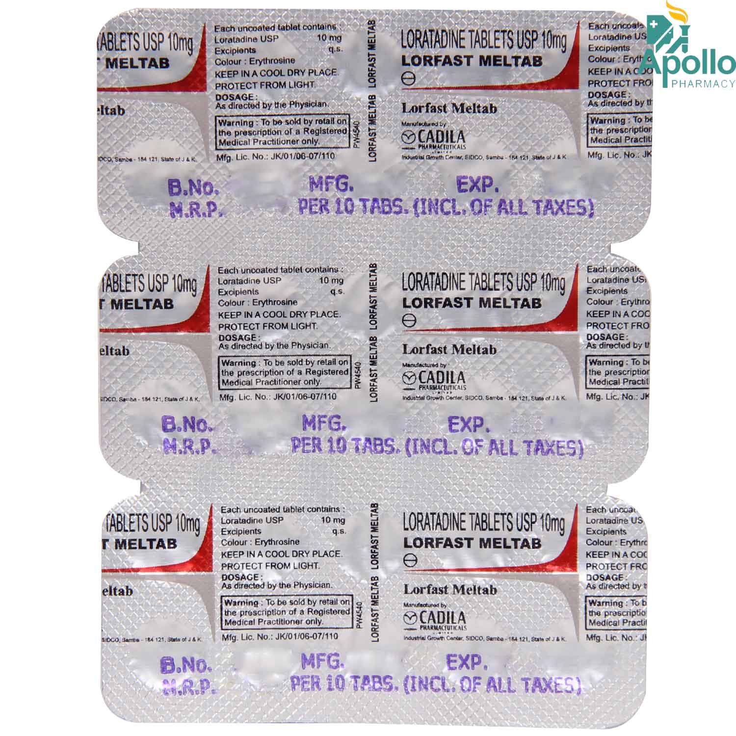 Lorfast Meltab Tablet 10's Price, Uses, Side Effects, Composition ...