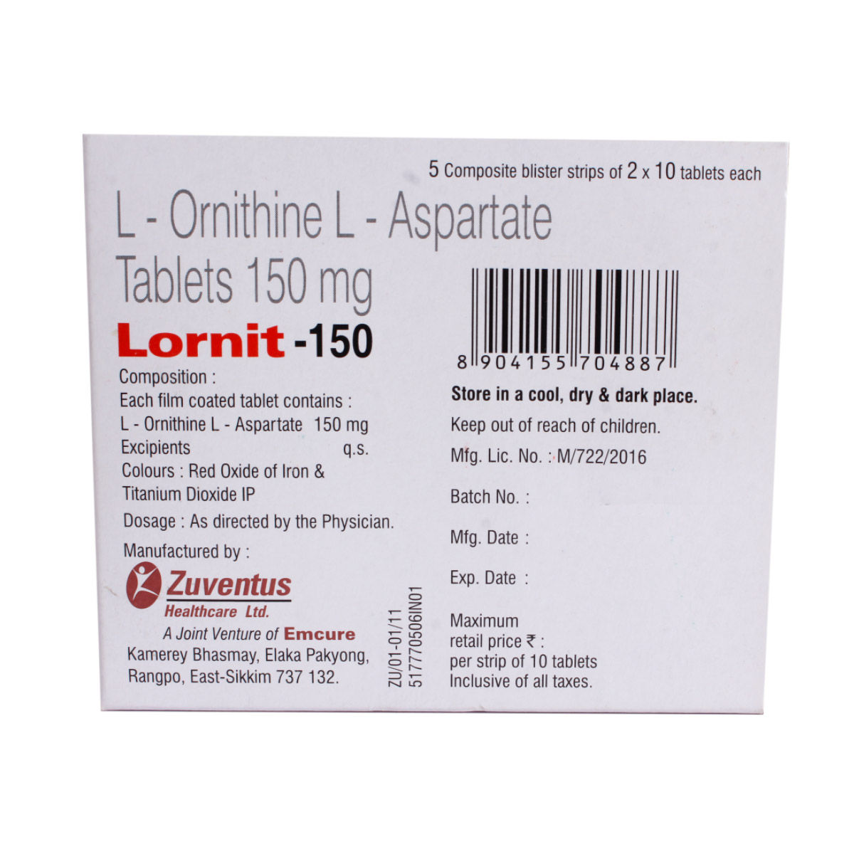 Lornit 150 mg FC Tablet 10's Price, Uses, Side Effects, Composition ...