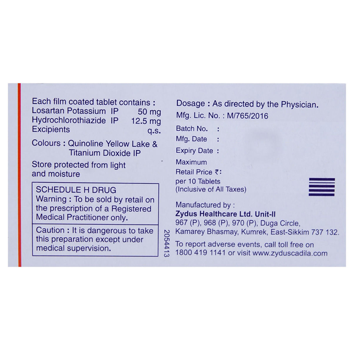 Losacar-H Tablet 10's Price, Uses, Side Effects, Composition - Apollo Pharmacy