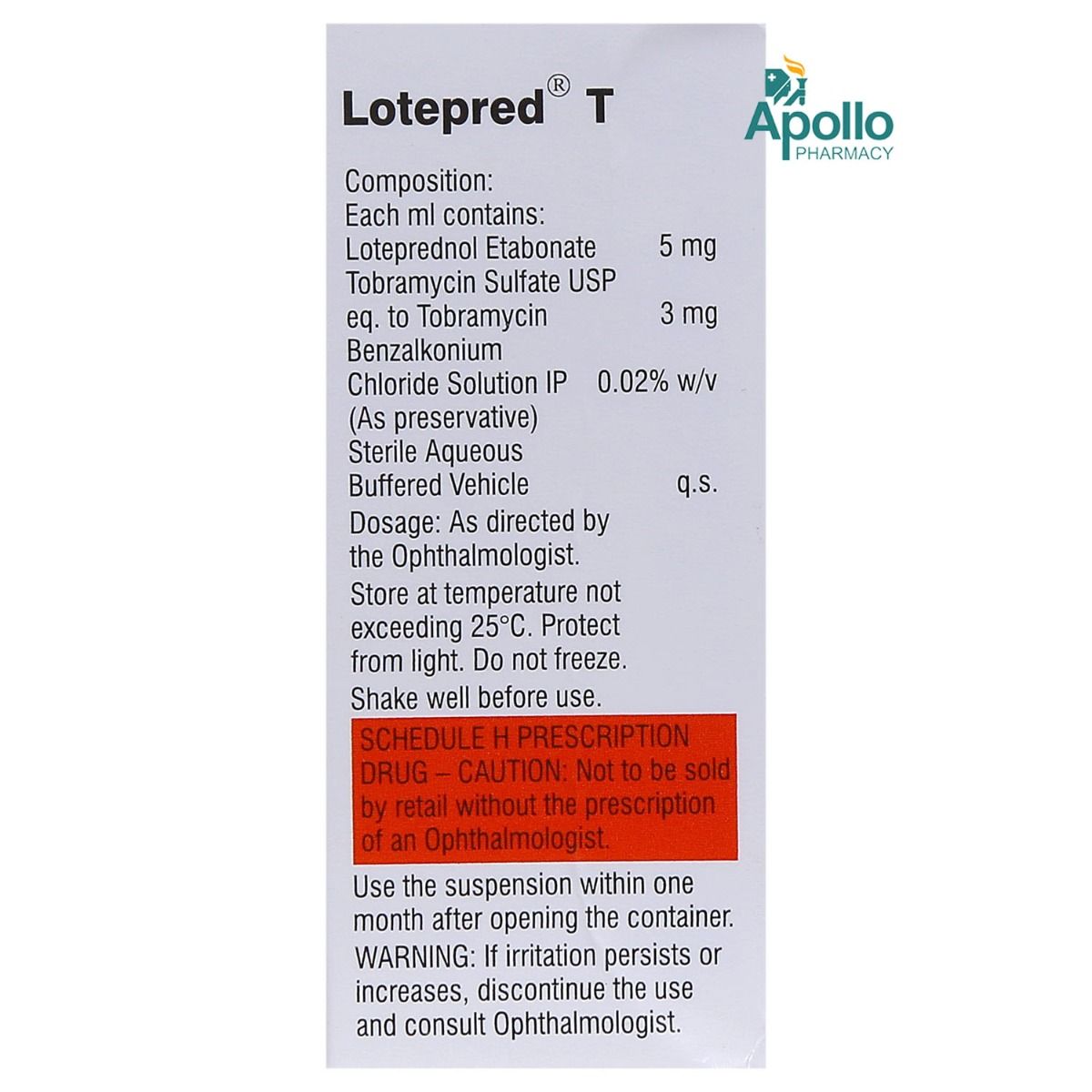 Lotepred T Eye Drops 5 ml Price, Uses, Side Effects, Composition ...