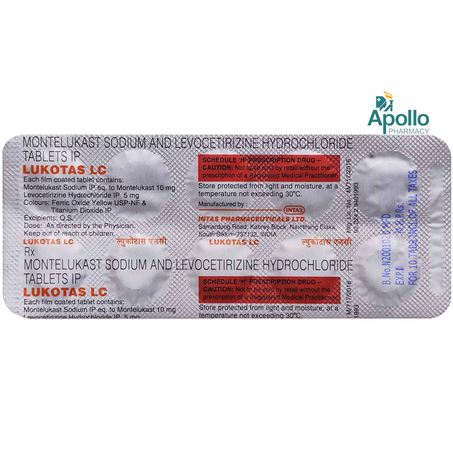Lukotas LC Tablet 10's Price, Uses, Side Effects, Composition - Apollo ...