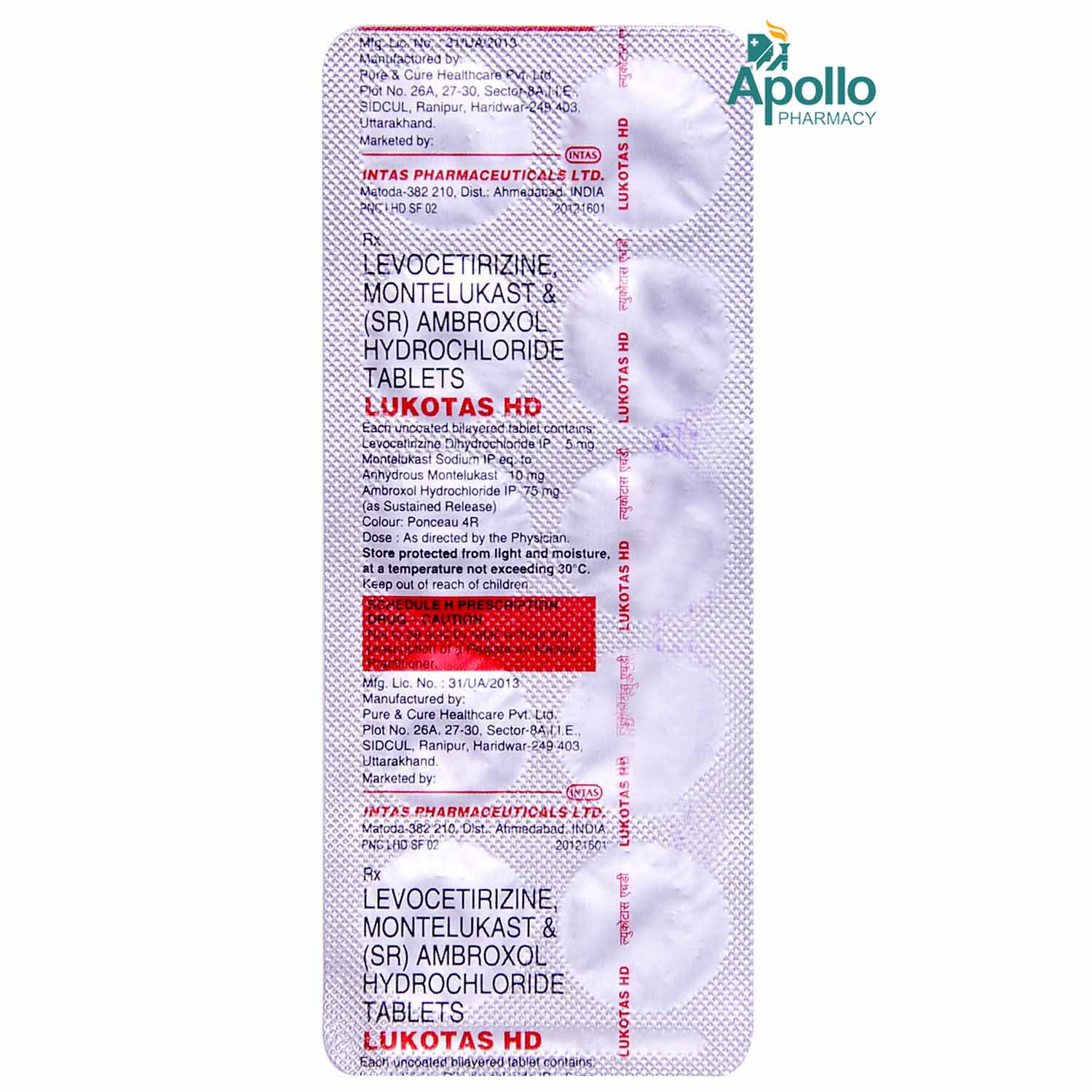 Lukotas HD Tablet 10's Price, Uses, Side Effects, Composition - Apollo ...