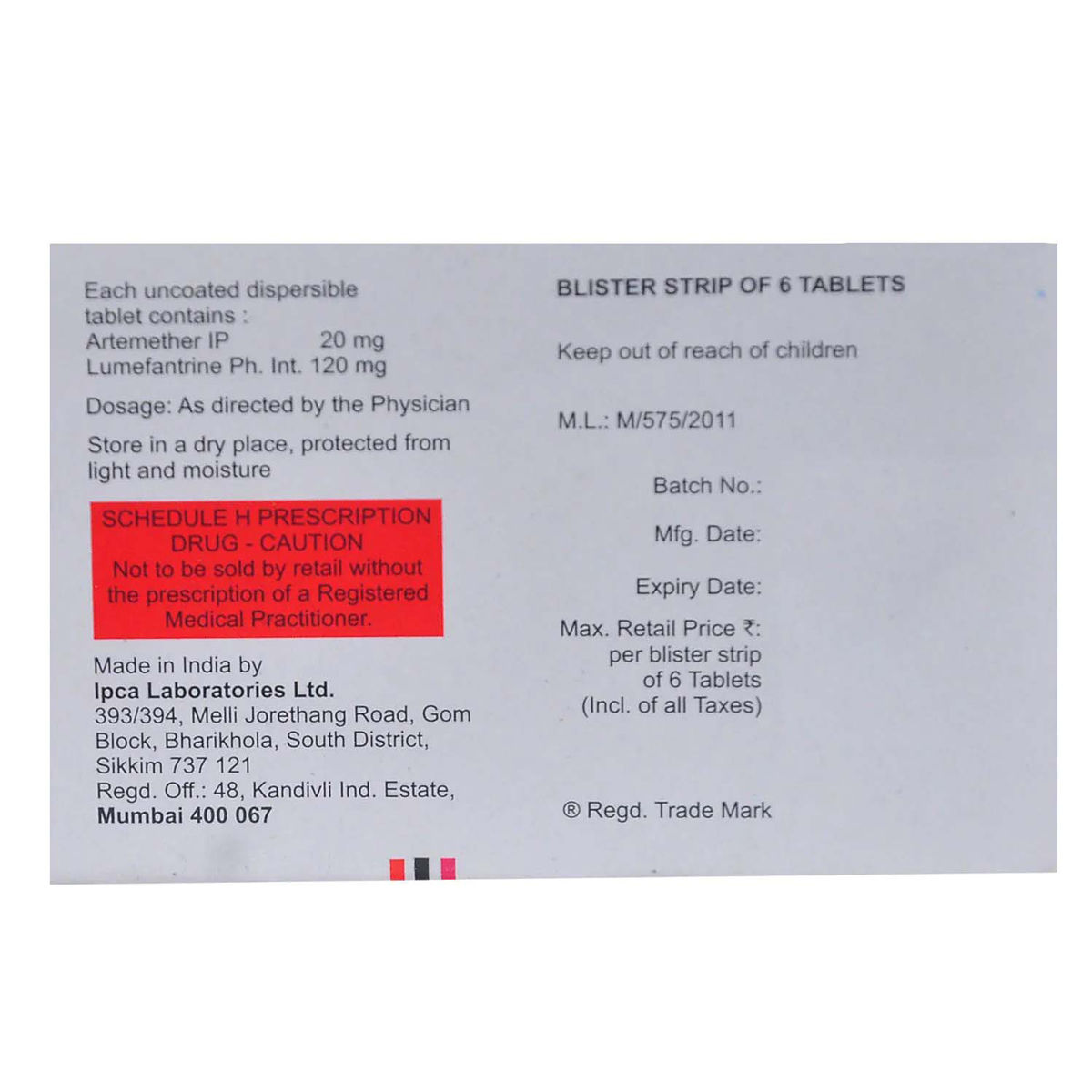 Lumerax 20mg DT Tablet 6's Price, Uses, Side Effects, Composition ...