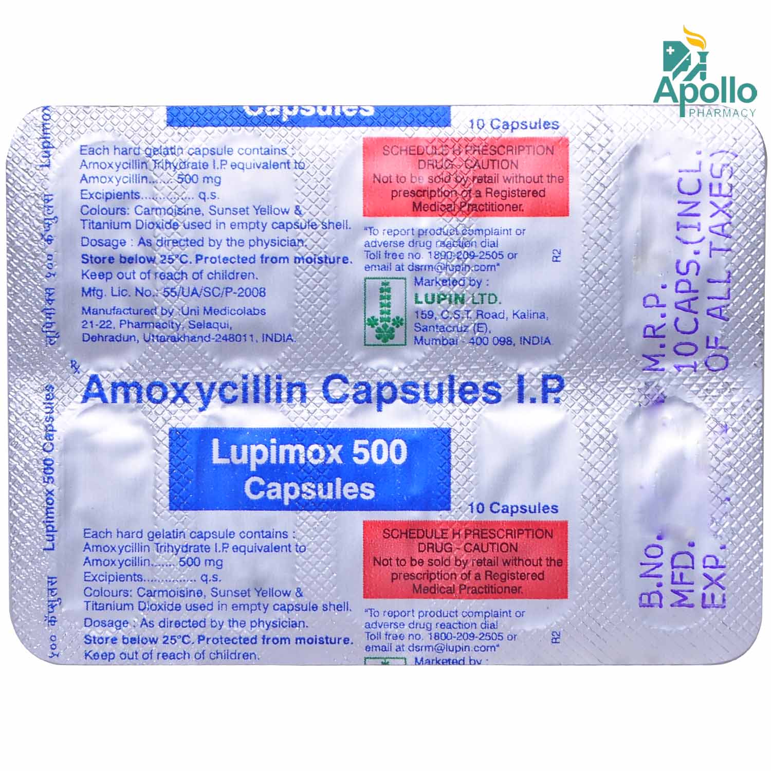 LUPIMOX 500MG CAPSULE Price, Uses, Side Effects, Composition - Apollo ...