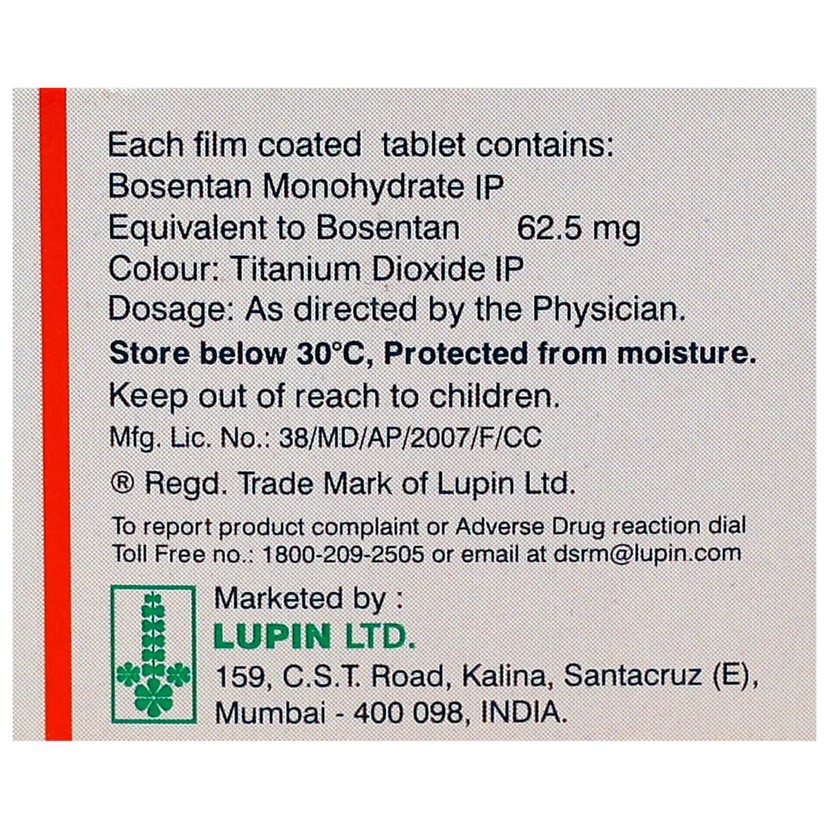 Lupibose 62.5 Tablet 10's Price, Uses, Side Effects, Composition ...