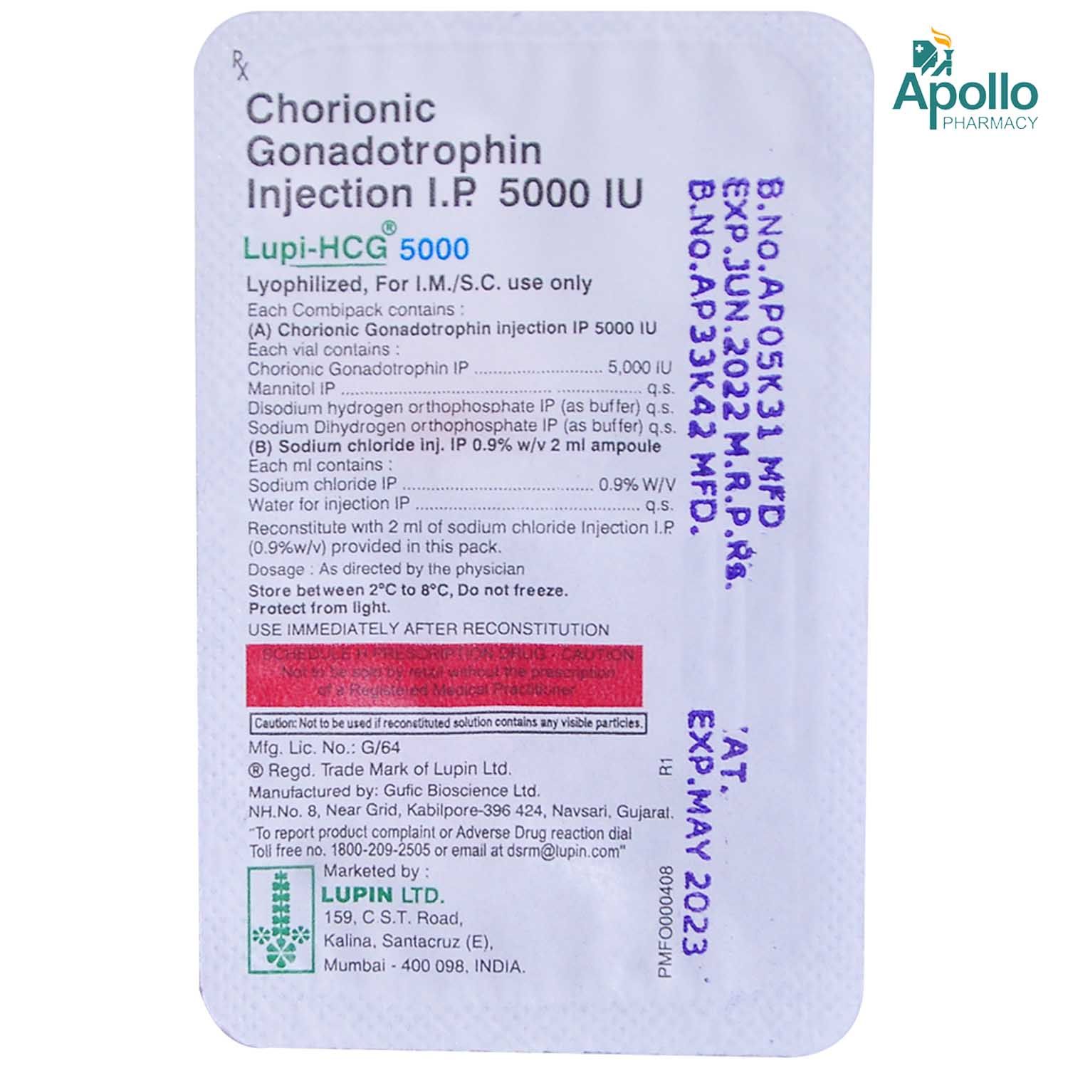 Lupi-HCG 5000 Injection Price, Uses, Side Effects, Composition - Apollo ...