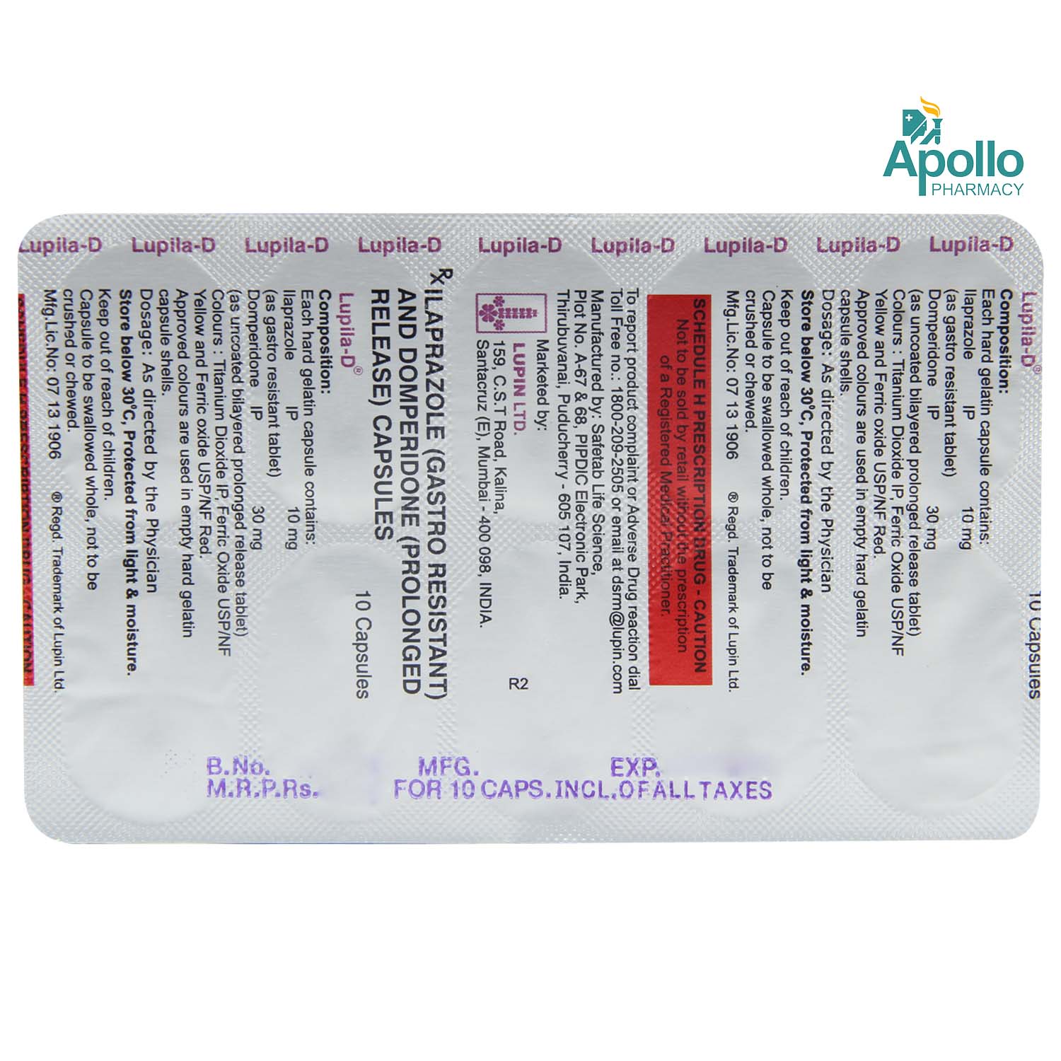 Lupila-D Capsule 10's Price, Uses, Side Effects, Composition - Apollo ...