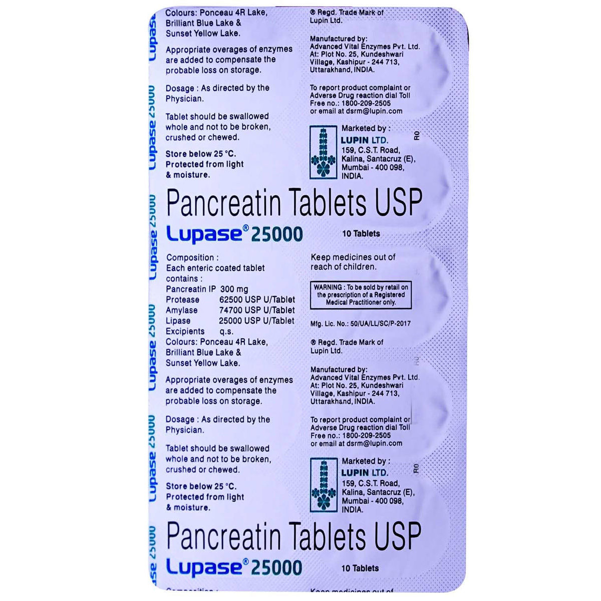 Lupase 25000 Tablet 10's Price, Uses, Side Effects, Composition ...