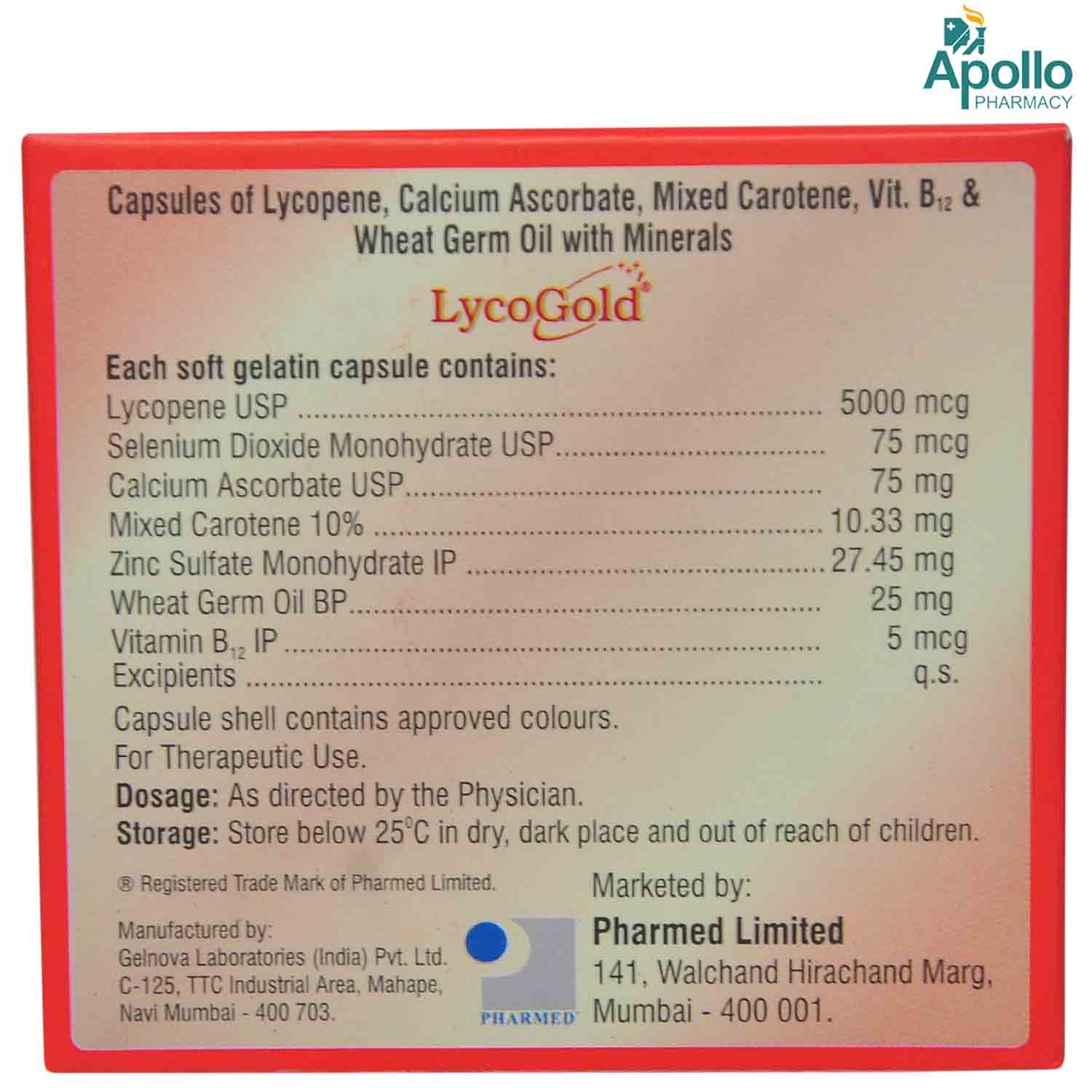 Lycogold Capsule 10's Price, Uses, Side Effects, Composition - Apollo ...