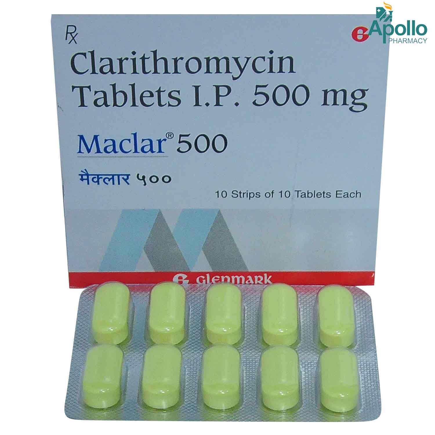 Maclar 500 Tablet 10's Price, Uses, Side Effects, Composition - Apollo ...