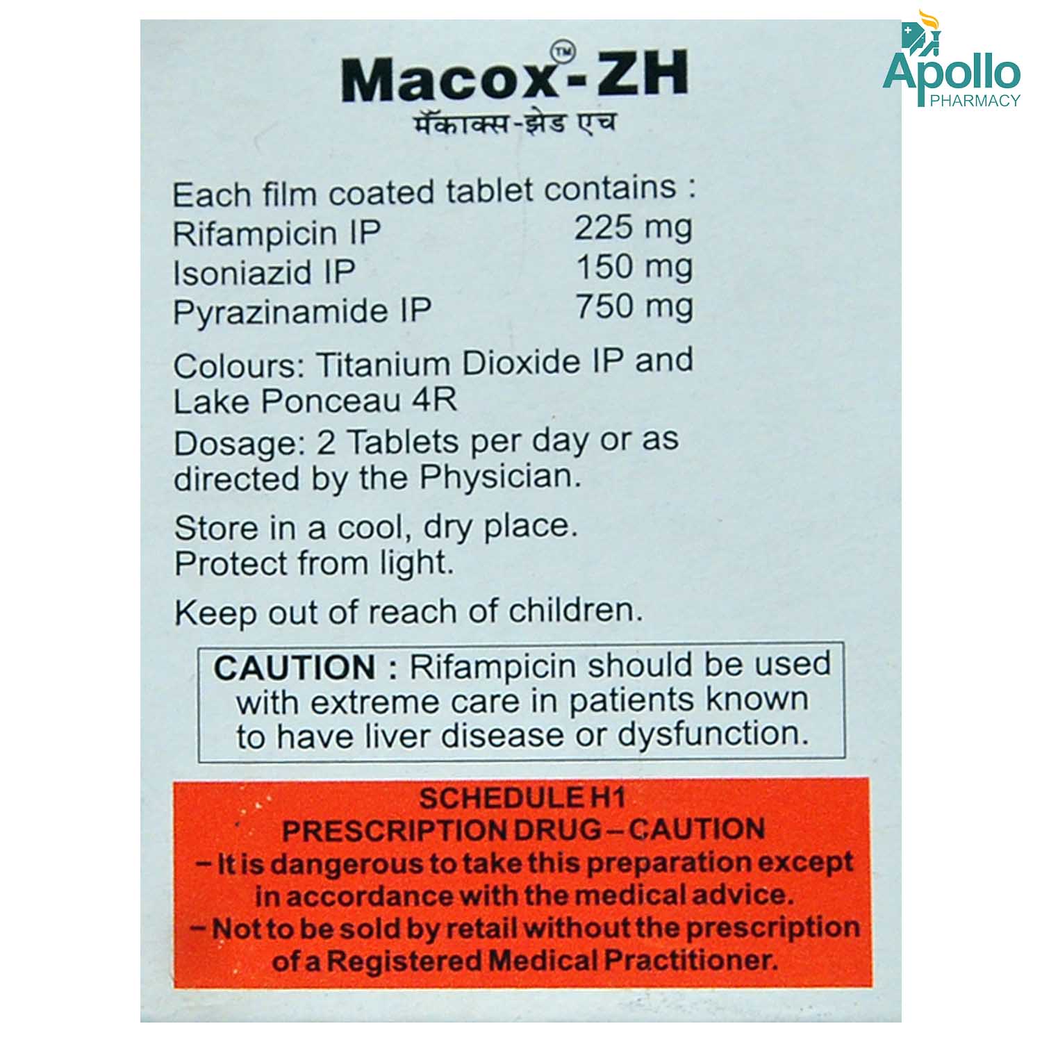 Macox ZH Tablet 6's Price, Uses, Side Effects, Composition - Apollo ...