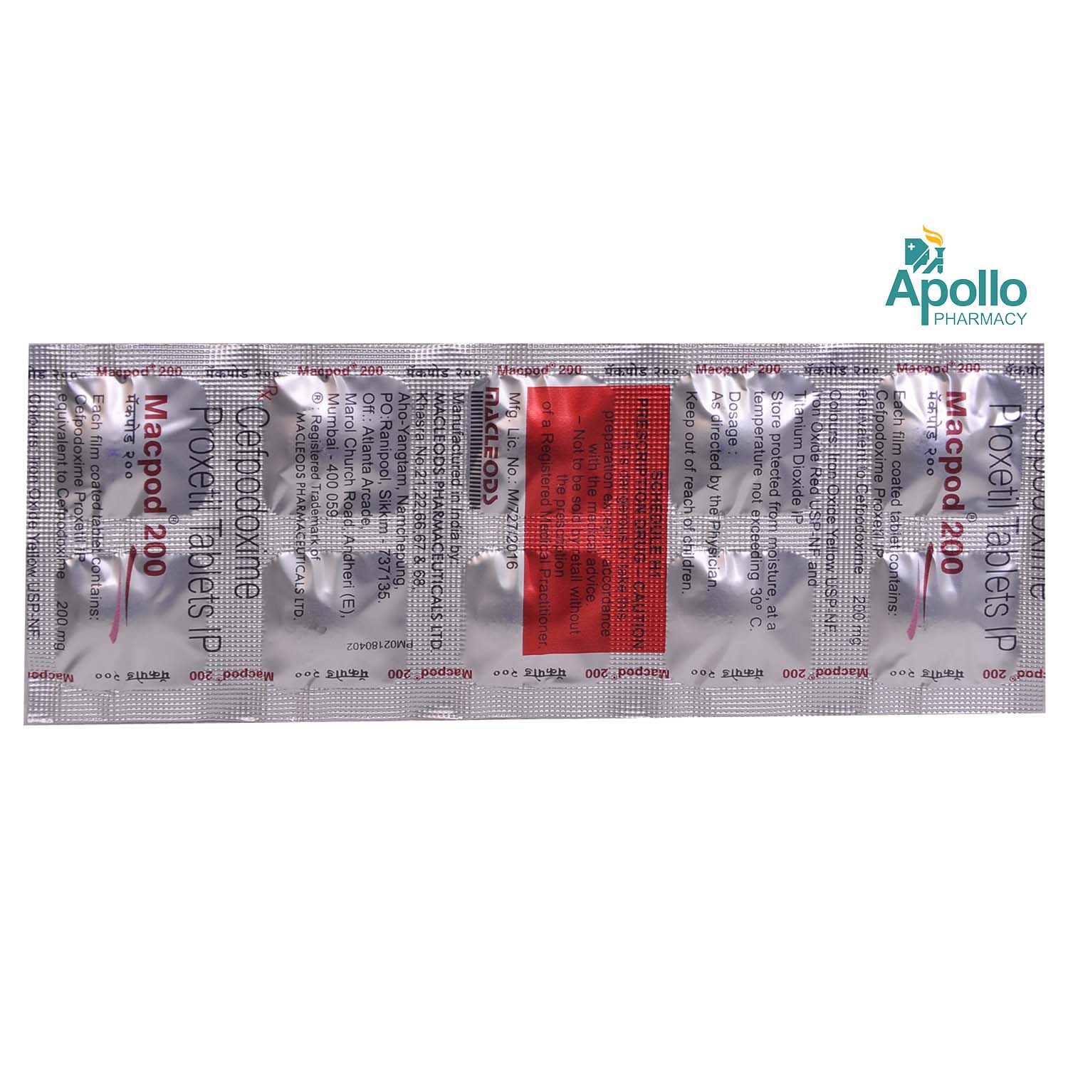 Macpod 200 Tablet 10's Price, Uses, Side Effects, Composition - Apollo ...