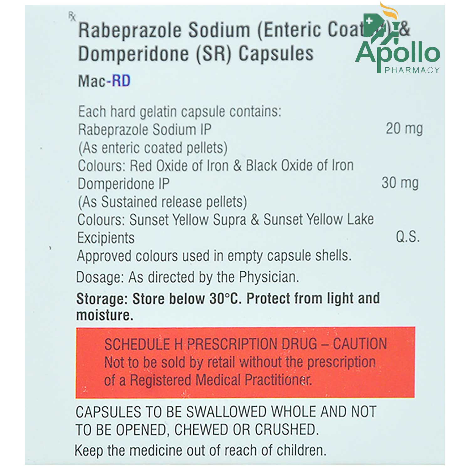 Mac RD Capsule 10's Price, Uses, Side Effects, Composition - Apollo ...