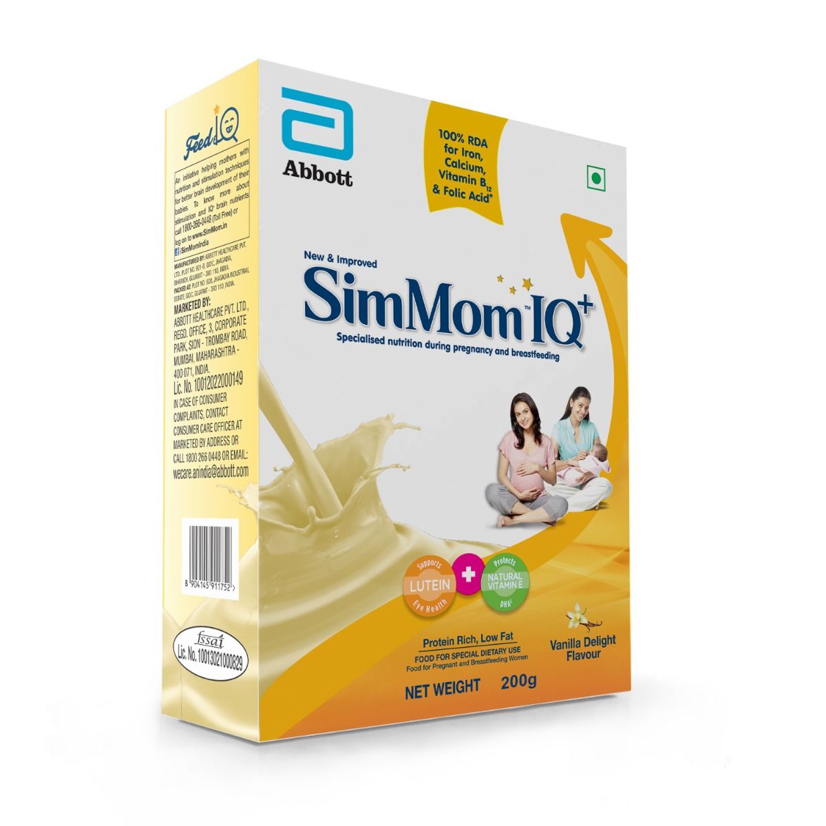 Simmom IQ+ Vanilla Delight Flavoured Pregnancy & Breast Feeding Mothers ...