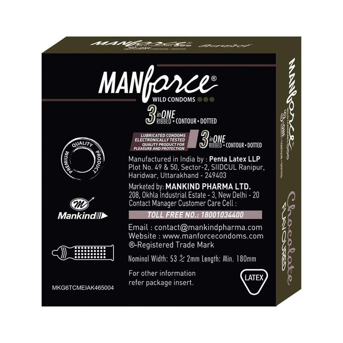 Manforce Chocolate Flavour Premium Condoms, 3 Count Price, Uses, Side ...