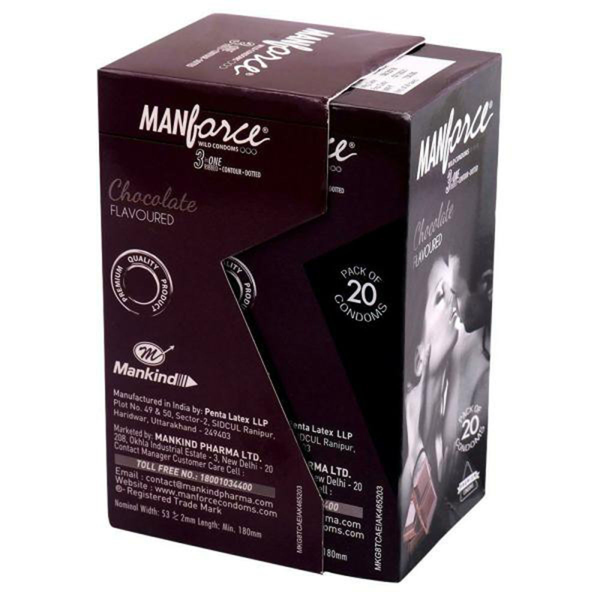 Manforce Chocolate Flavour Premium Condoms, 20 Count Price, Uses, Side ...